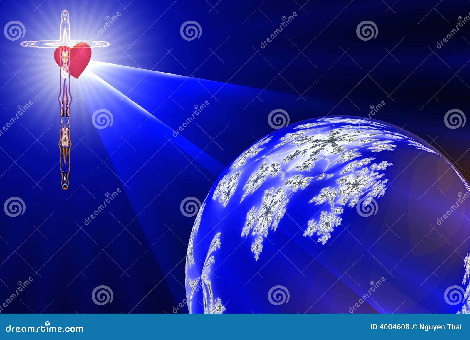 Heart of the Cross stock illustration. Illustration of bright - 4004608