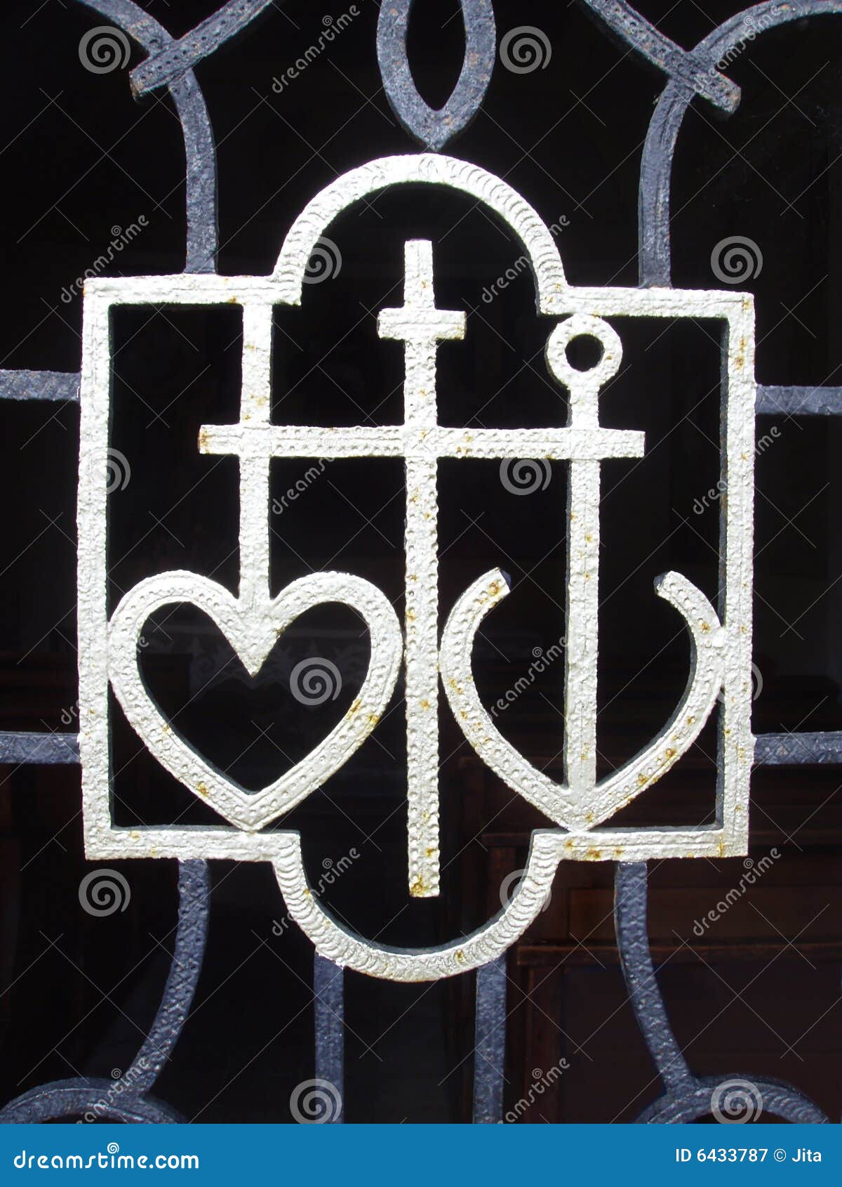 Heart, cross and anchor stock image. Image of christ, mysterious - 6433787