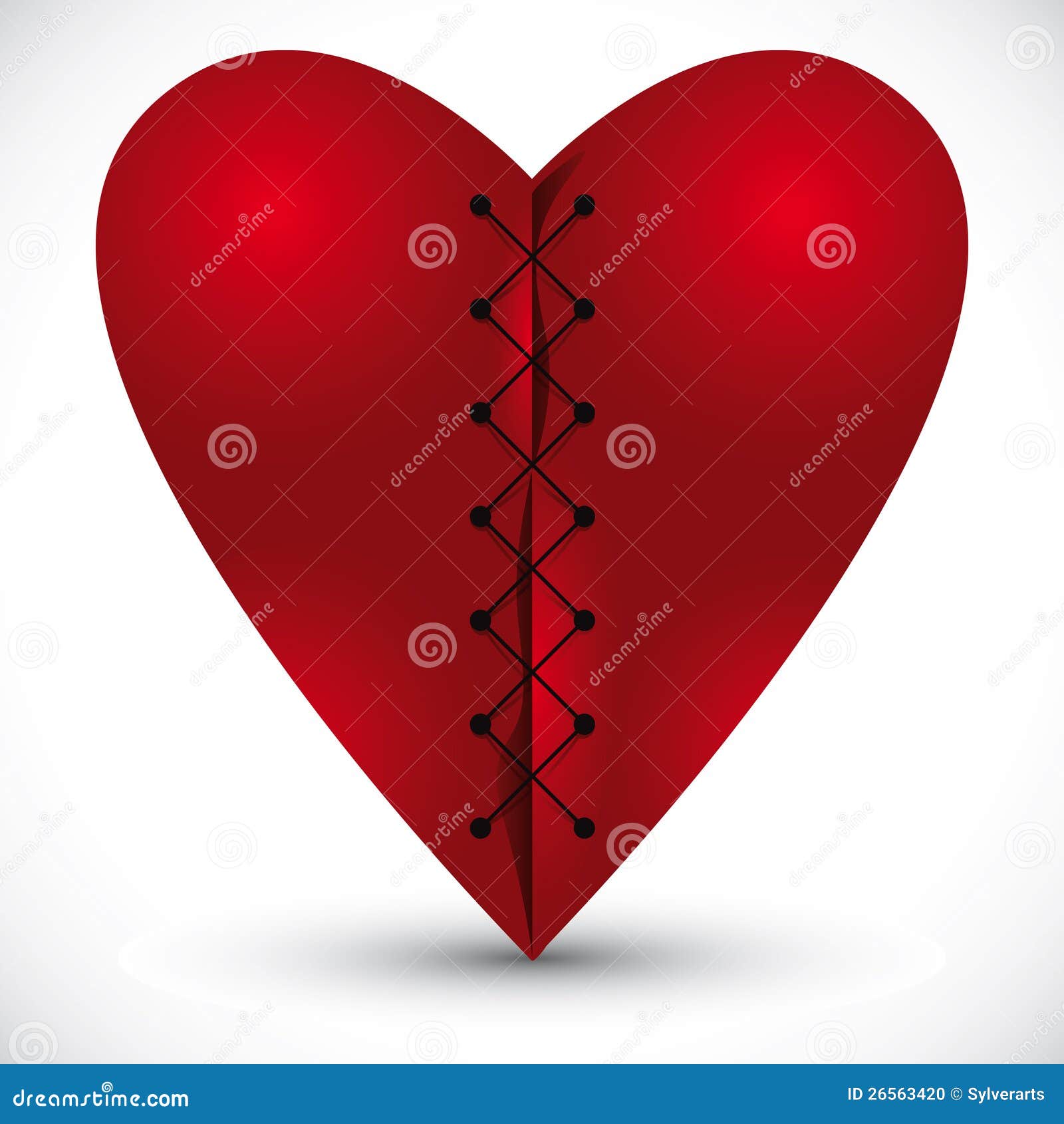 Heart Cross Linked with a Thread. Stock Vector - Illustration of beauty ...