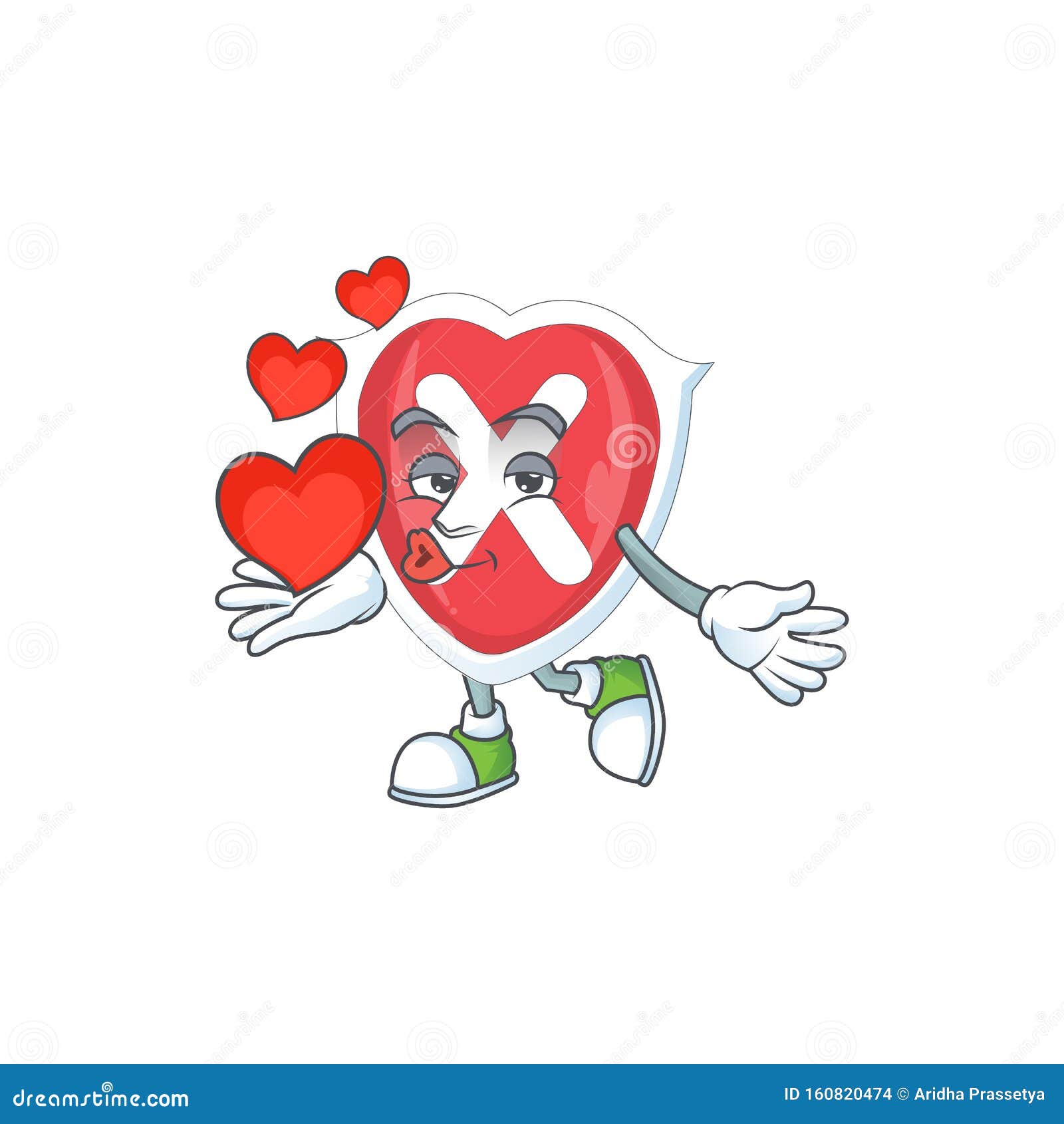 With Heart Cross Shield in the Cartoon Character Stock Vector ...