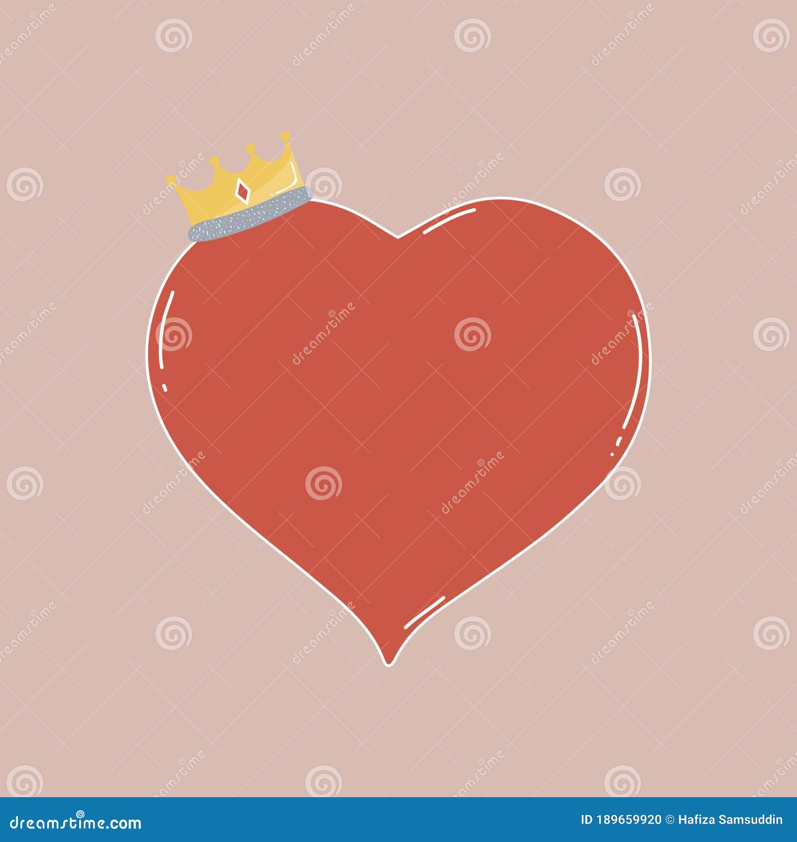 Heart with Crown. Vector Illustration Decorative Design Stock Vector ...