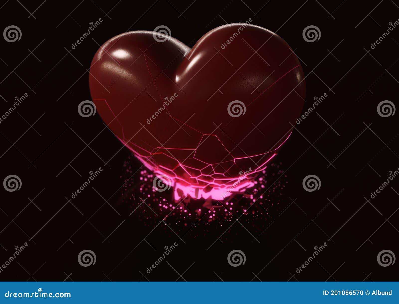 Heart Crumbling & Breaking Stock Illustration - Illustration of concept ...