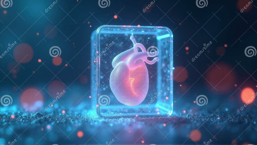 Heart in a Cube. stock illustration. Illustration of science - 331906633