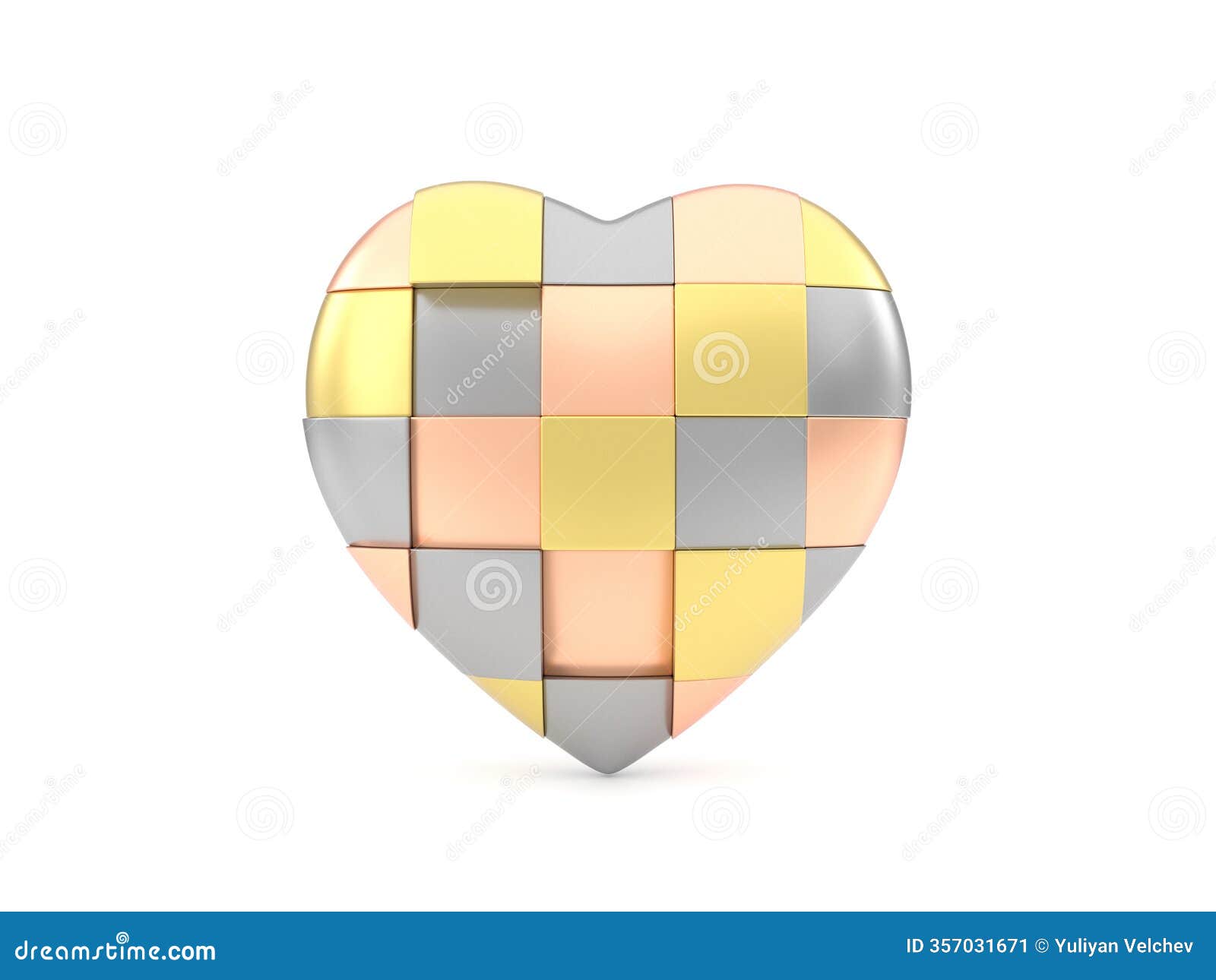 Heart of cubes stock illustration. Illustration of bronze - 357031671
