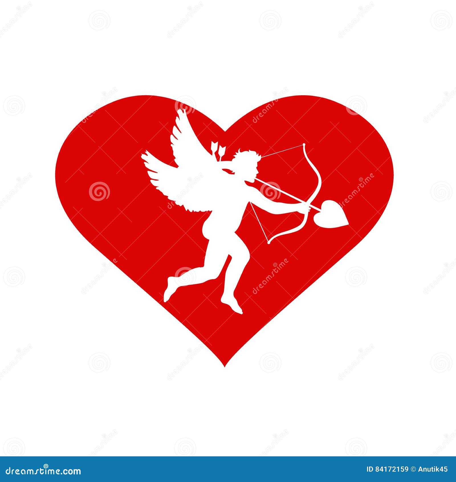 Heart with Cupid Inside. Valentine`s Day Stock Vector - Illustration of ...