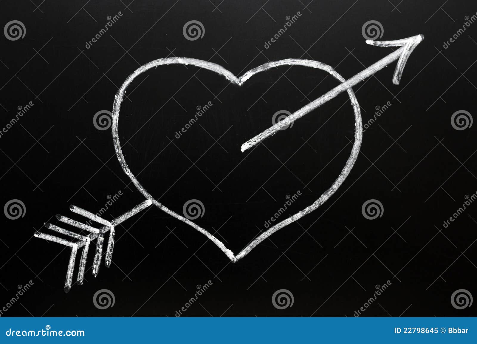 Heart with Cupid S Arrow Hitting through Stock Image - Image of passion ...