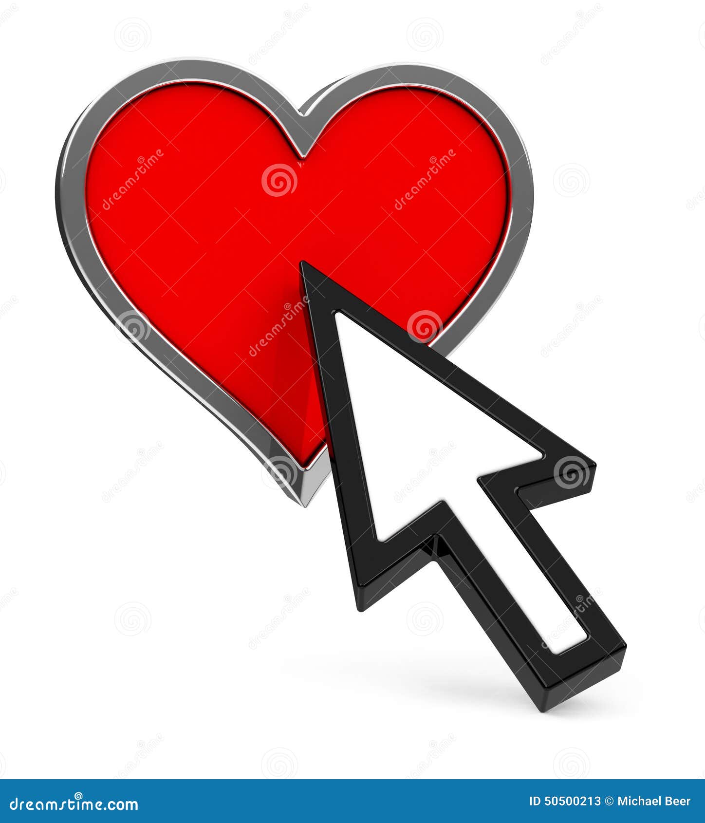 Heart and cursor stock illustration. Illustration of marry - 50500213