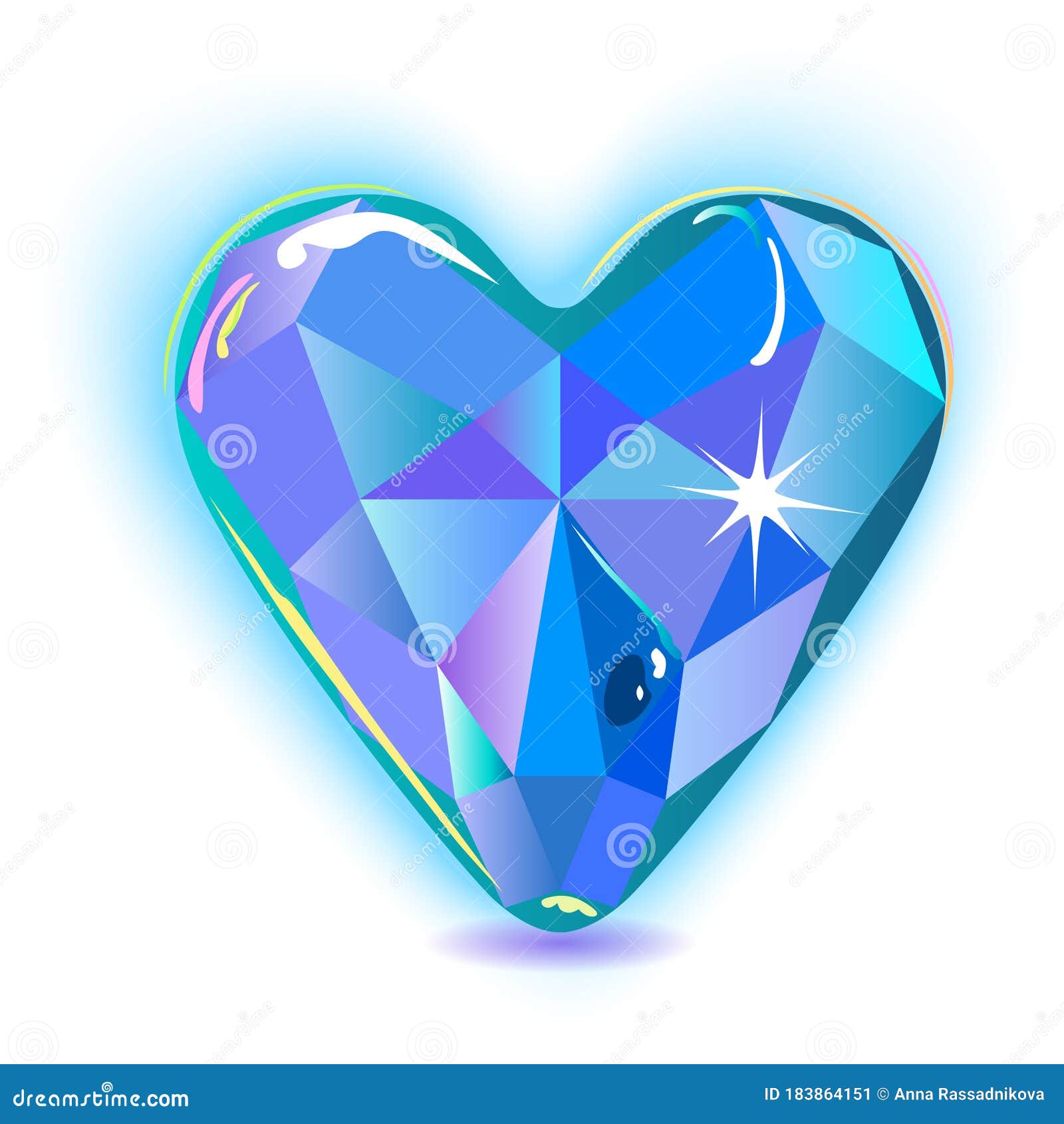 Heart Cut Gemstone Shape Isolated On White Background Stock Vector ...