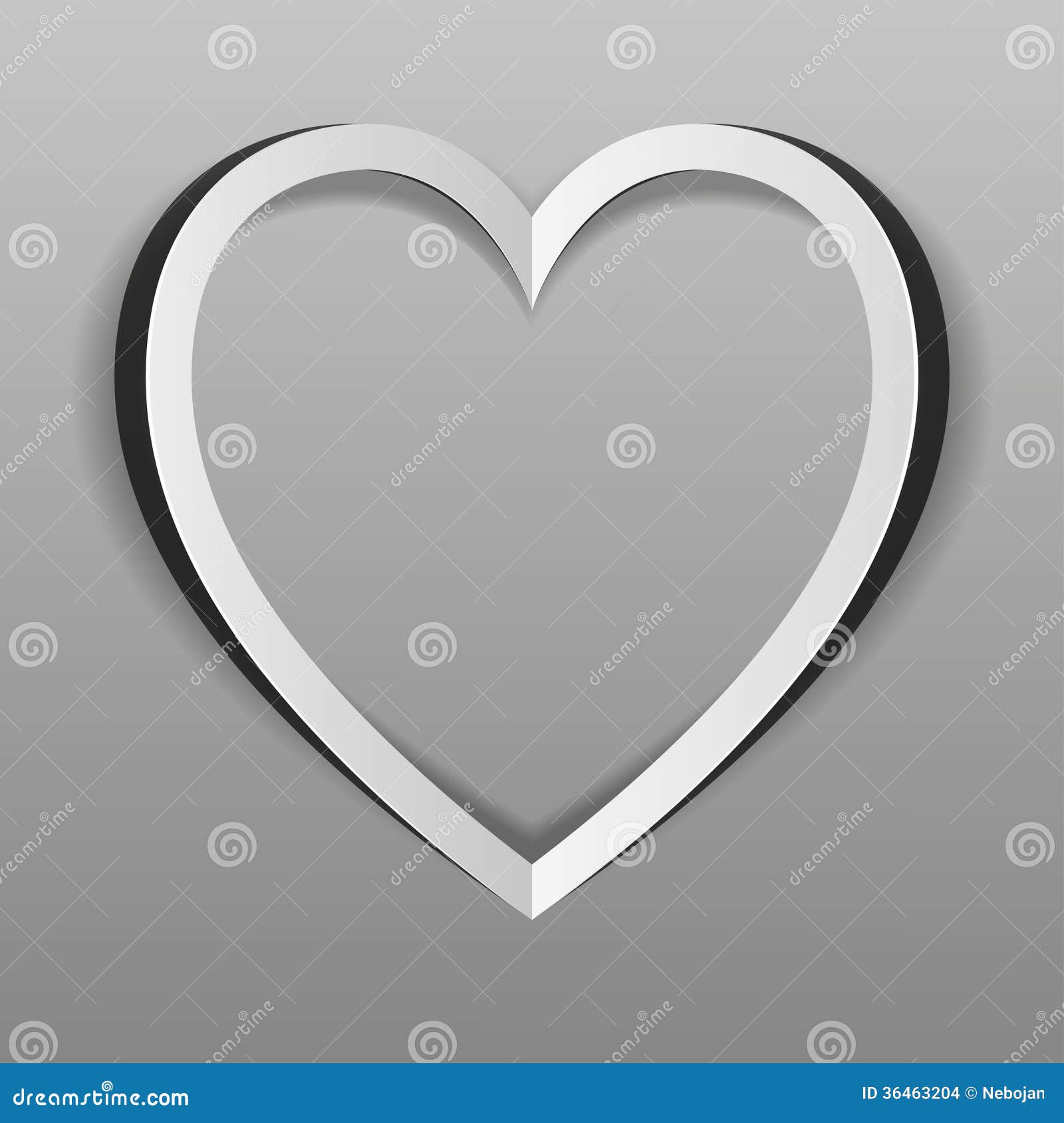 The Heart Cut Out from Paper Stock Vector - Illustration of white ...