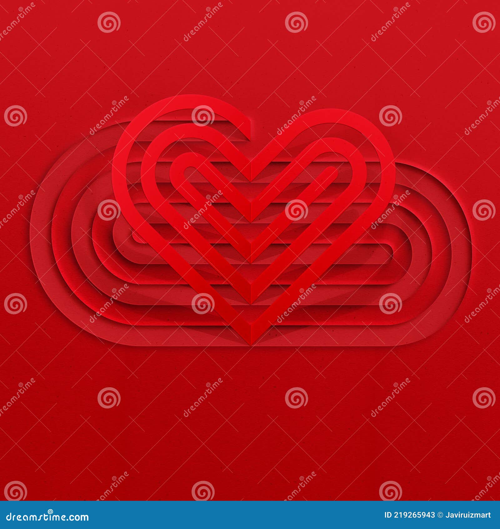 Heart cut out, red stock illustration. Illustration of origami - 219265943