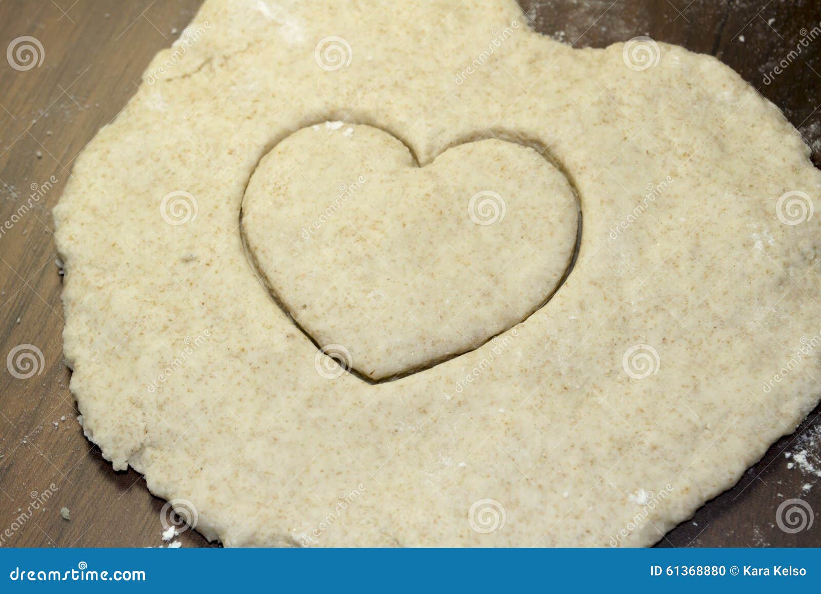 Heart Cut in Salt Dough stock photo. Image of heart, rolled - 61368880