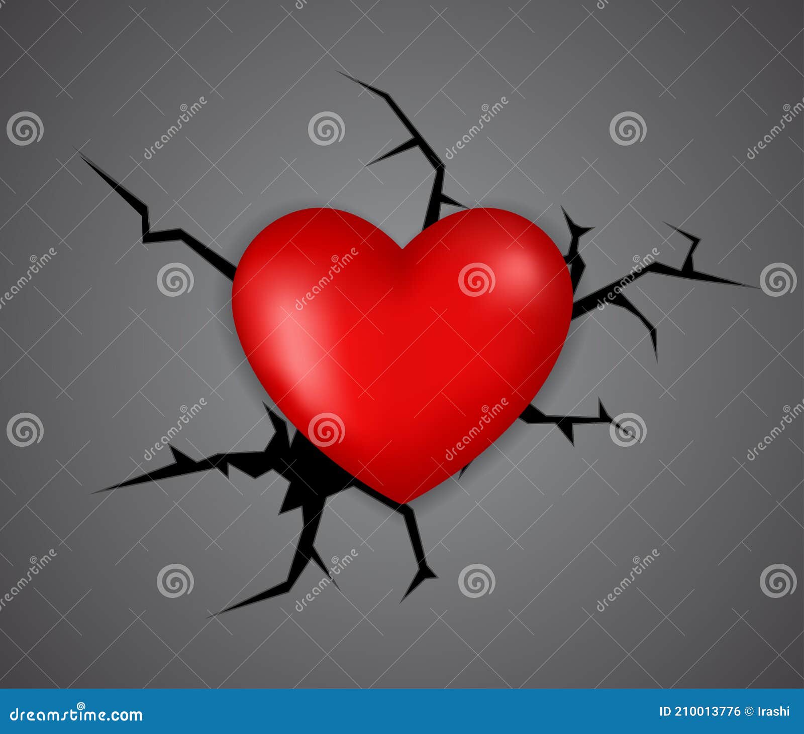 Heart Icon on Crash Background Stock Vector - Illustration of broken ...