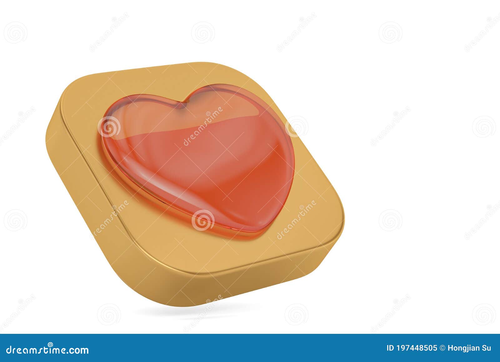 Heart 3D Icon Isolated Isolated on White Background, 3D Render. 3D ...