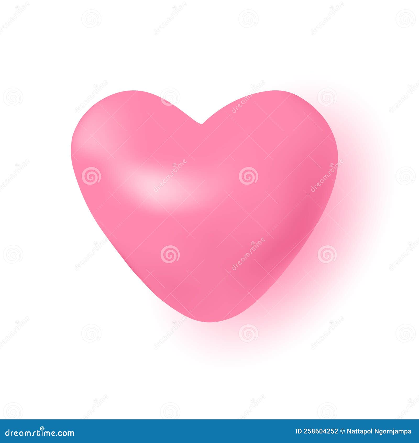 Heart 3D Pink. Vector Art and Illustration. Stock Vector - Illustration ...