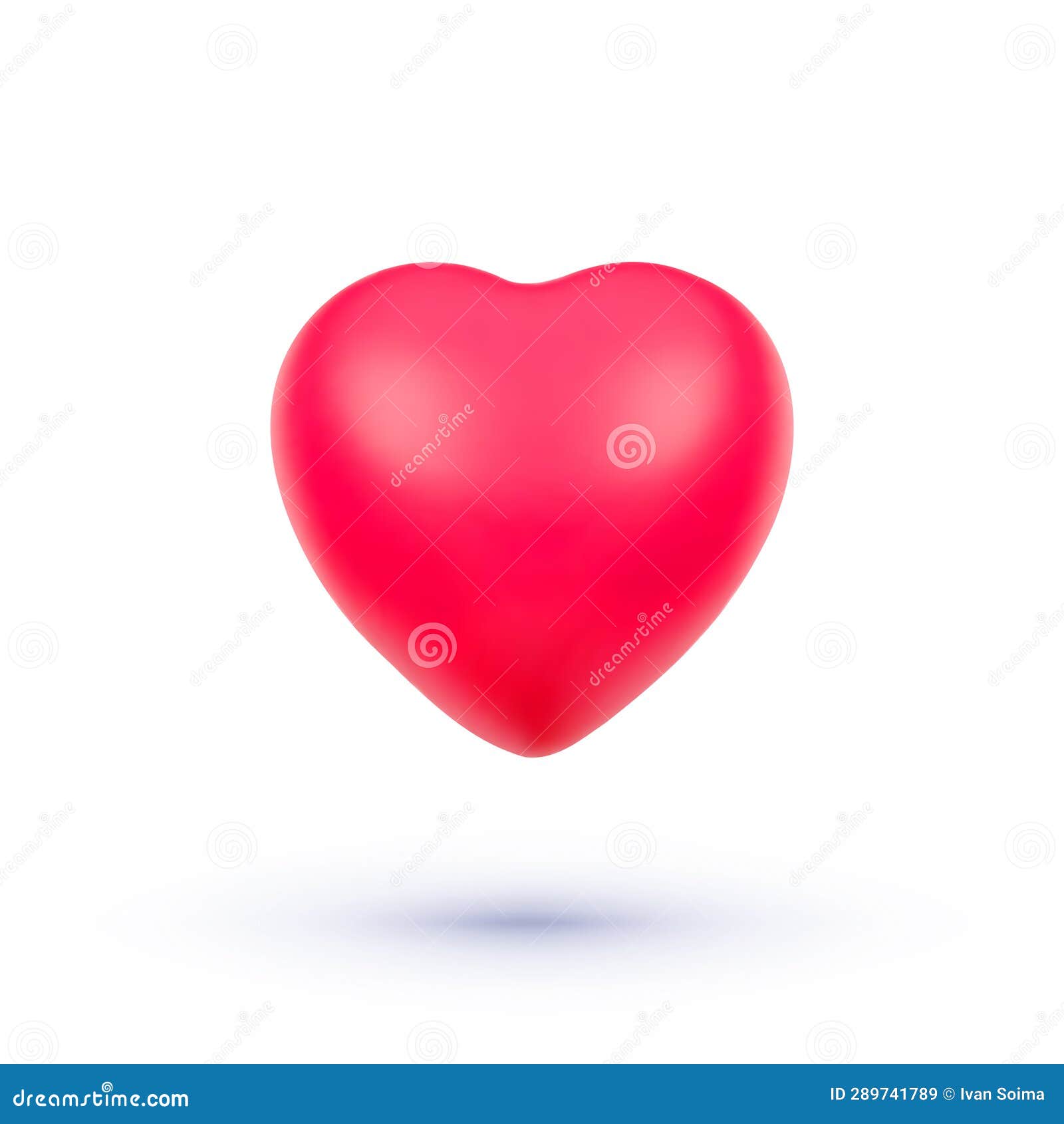 Heart in 3d Style on White Background. Design Element Stock ...