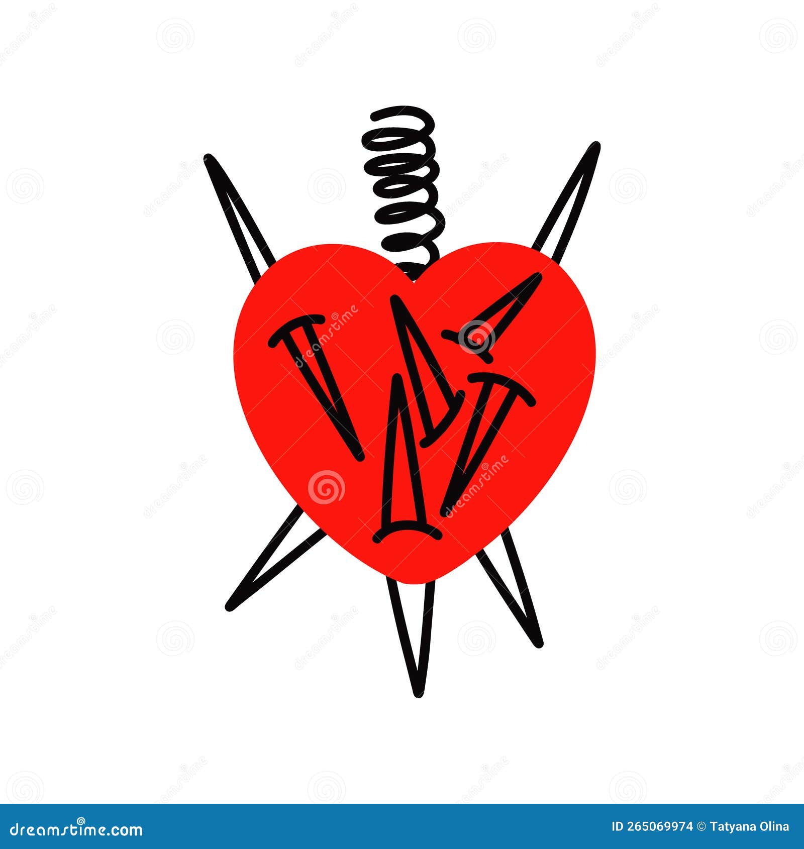 A Heart with Daggers. Vector Illustration Stock Vector - Illustration ...
