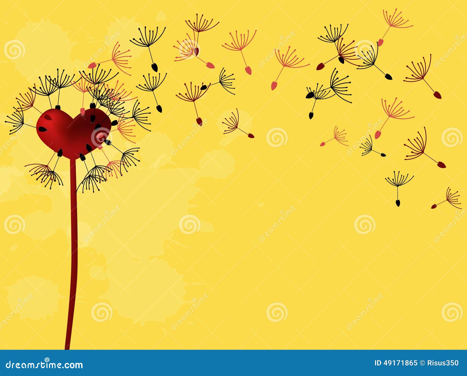 Heart dandelion stock vector. Illustration of illusration - 49171865