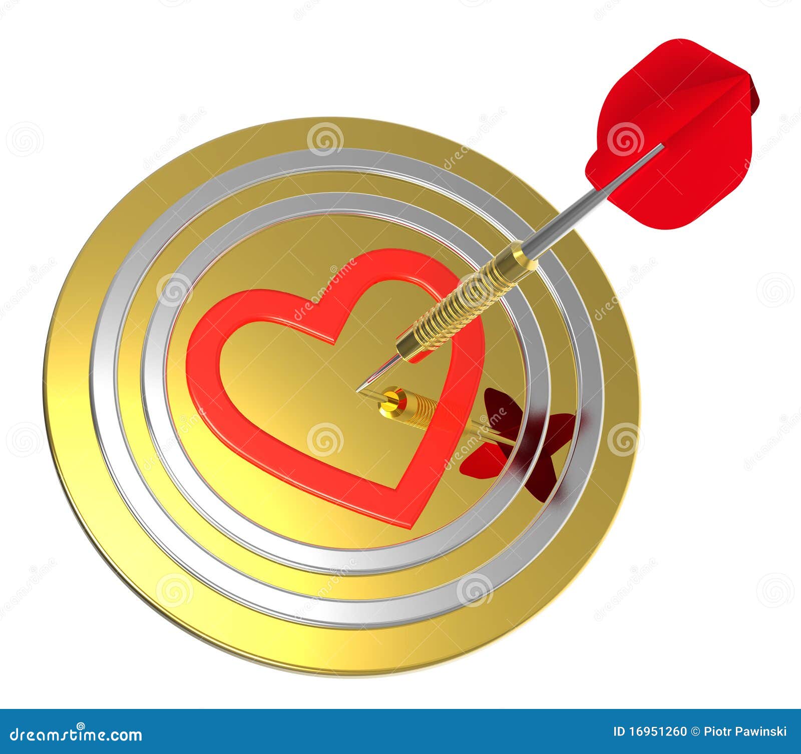 Heart on Dart Board with Dart. Stock Illustration - Illustration of ...