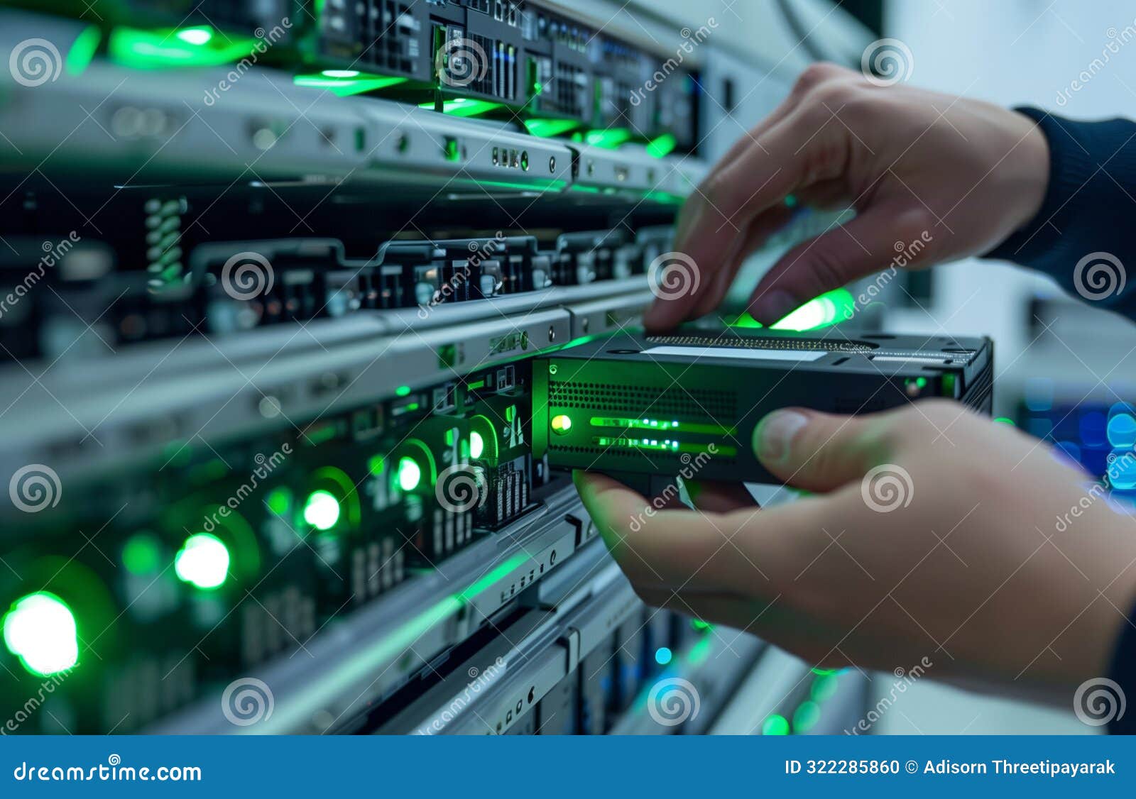 The Heart of the Data Center of a Hard Drive Installation, Generative ...