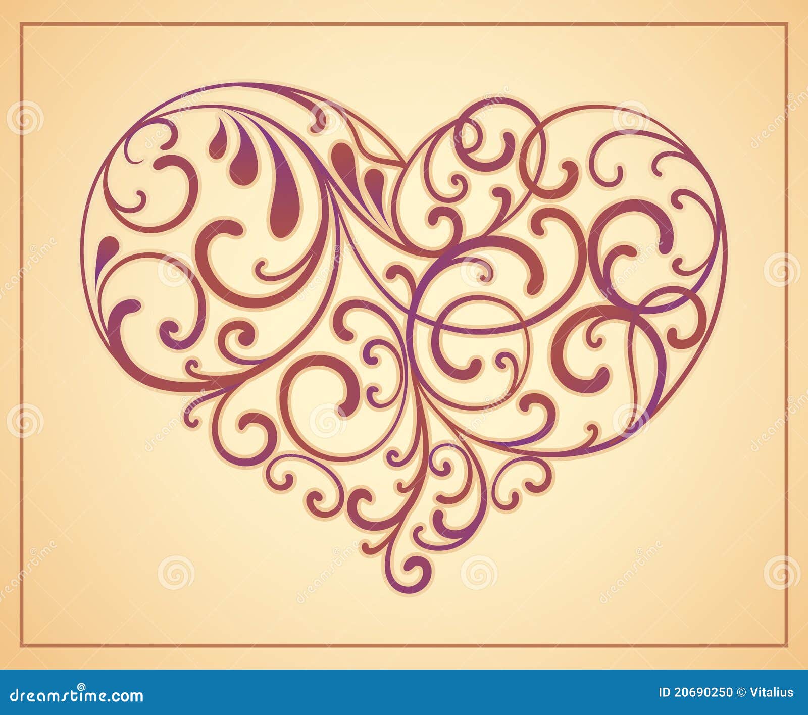 Heart Is Decorated Design Elements Stock Vector - Illustration of love ...