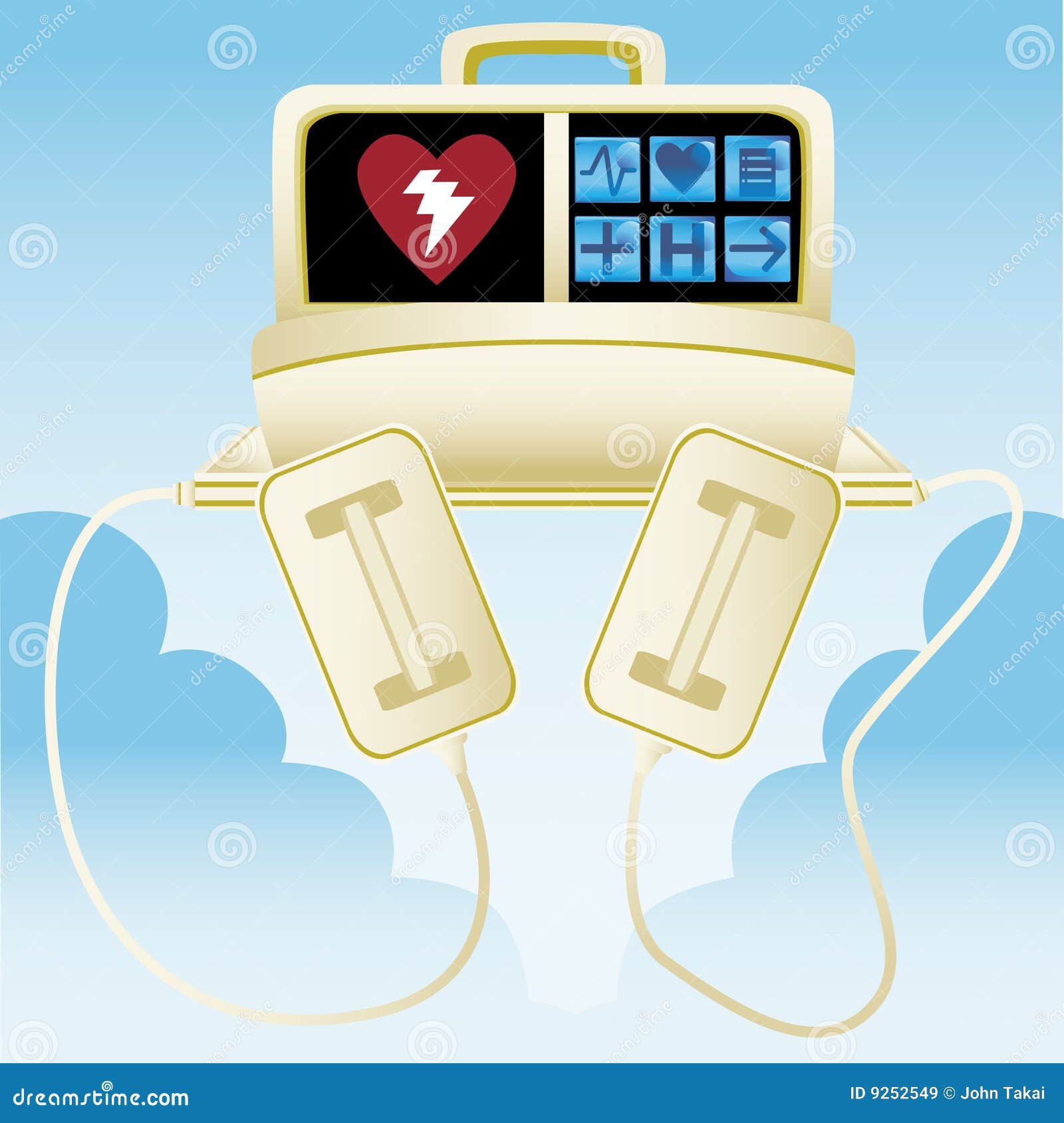 Heart defibrillator stock vector. Illustration of emergency - 9252549