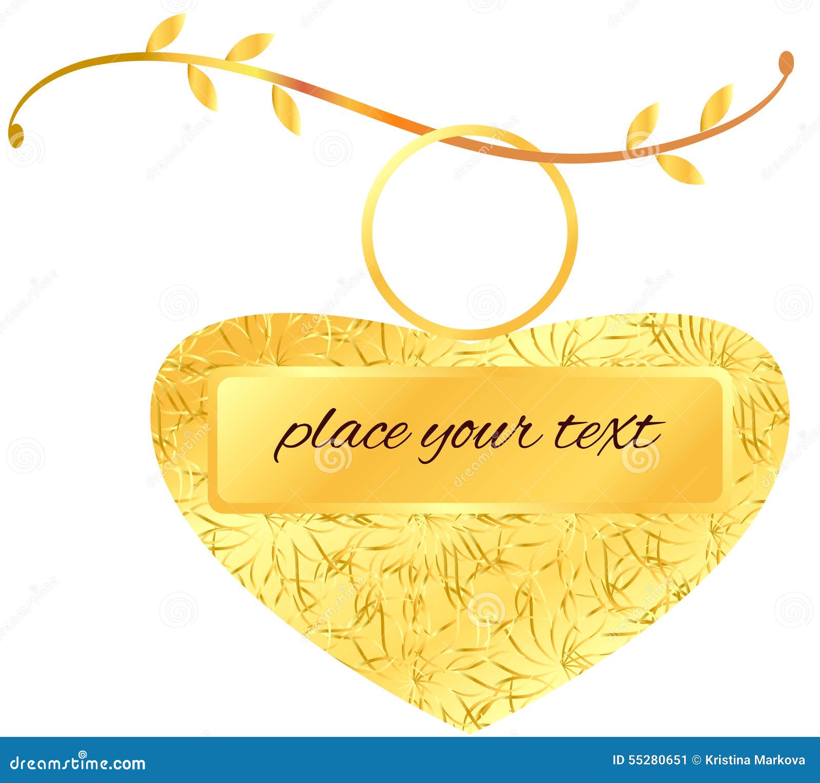 Heart Design Element Gold Signboard Stock Vector - Illustration of ...