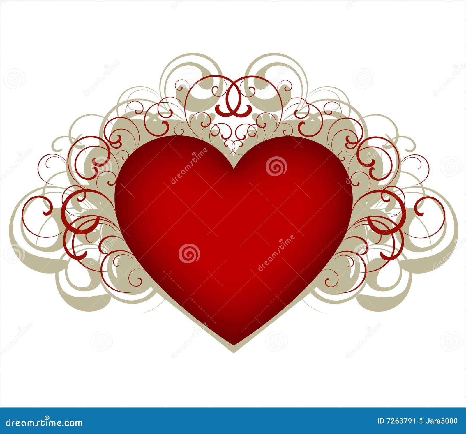 Heart with design elements stock illustration. Illustration of abstract ...