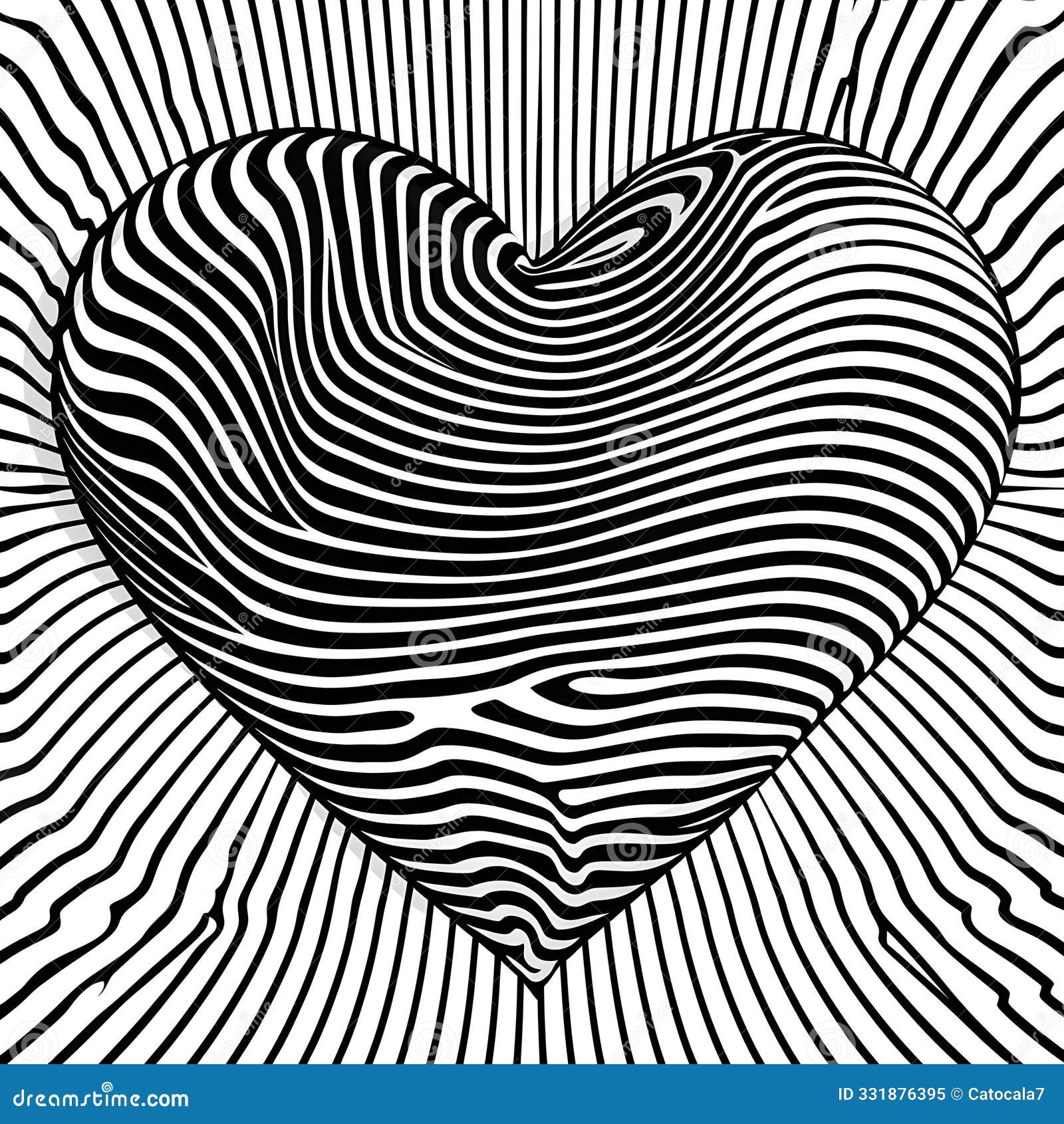 Heart Design Featuring a Striking Black and White Repeating Pattern ...