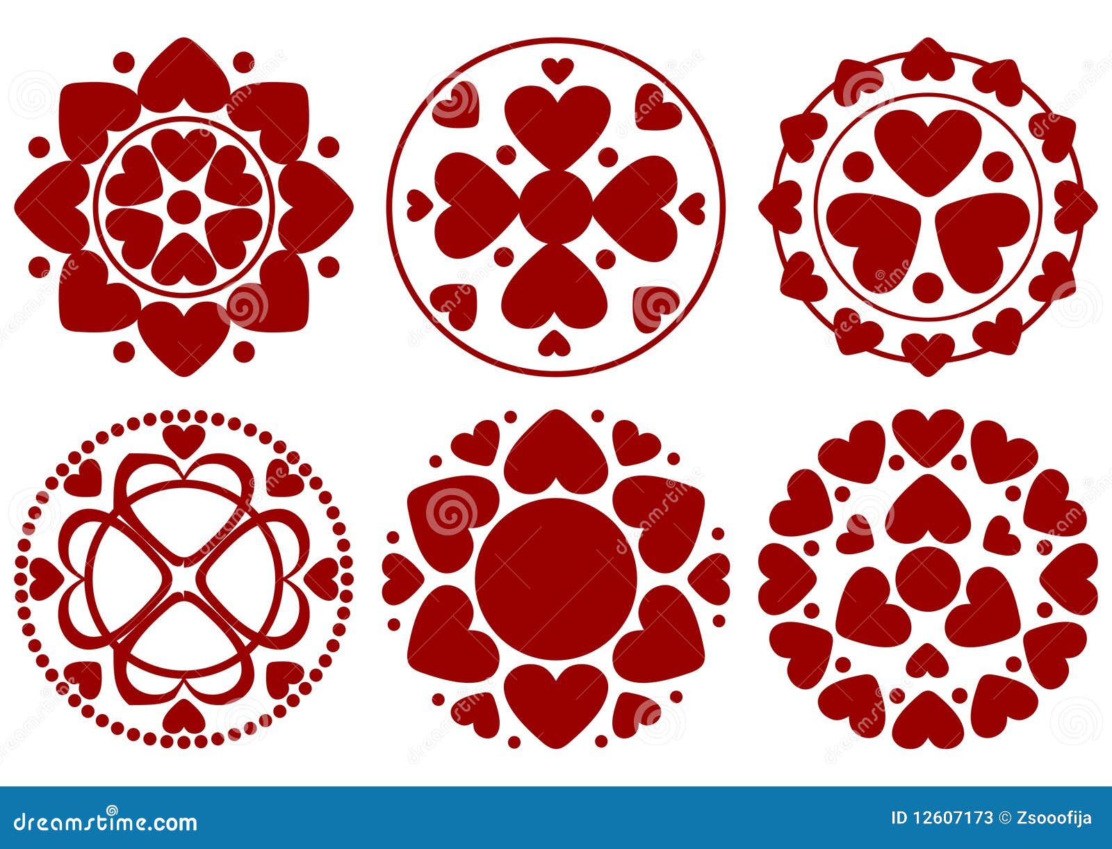 Heart design set stock vector. Illustration of silhouette - 12607173