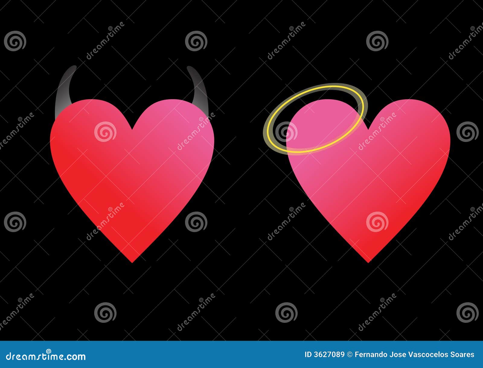 Red Heart And Devil Red Hearts With Horns And Tails Royalty-Free Stock ...