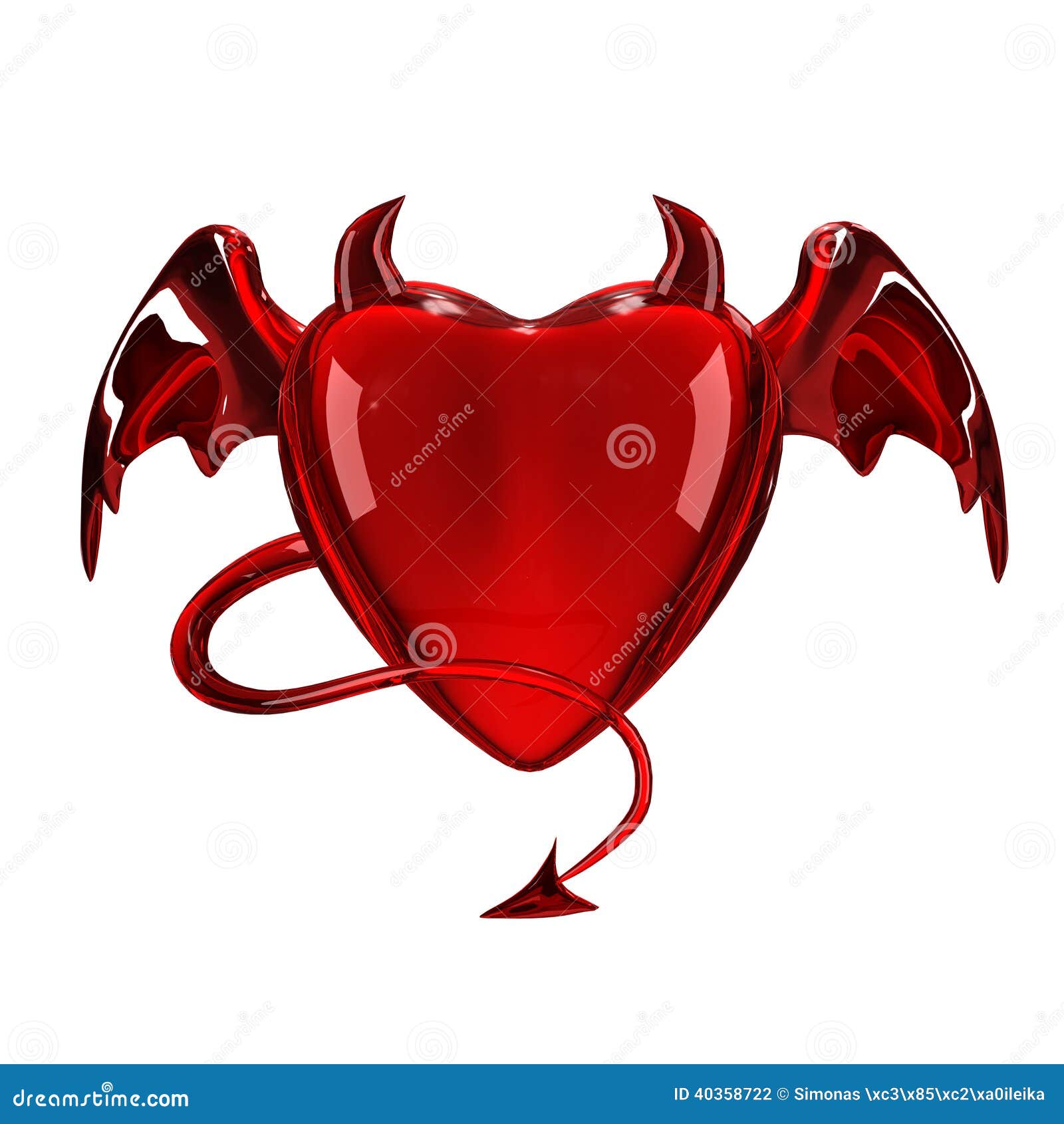 Heart devil (3d render) stock illustration. Illustration of single ...