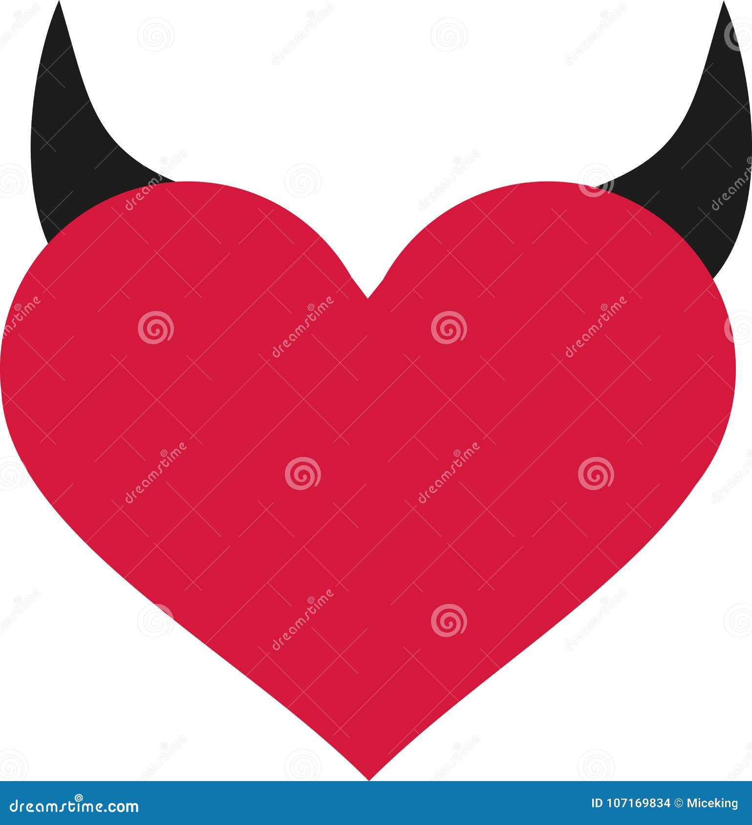 Heart with devil horns stock vector. Illustration of sign - 107169834
