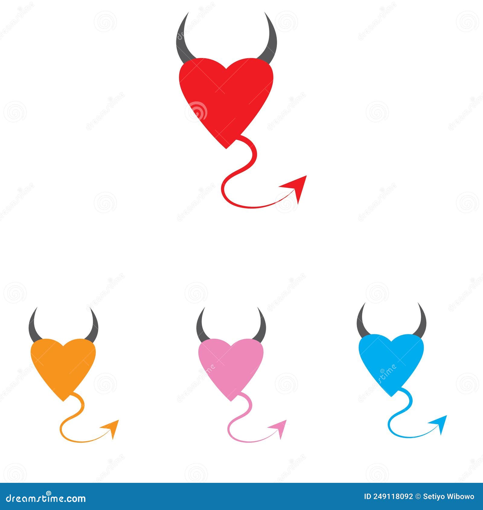 Heart Devil Logo Vector Template Stock Vector - Illustration of ...
