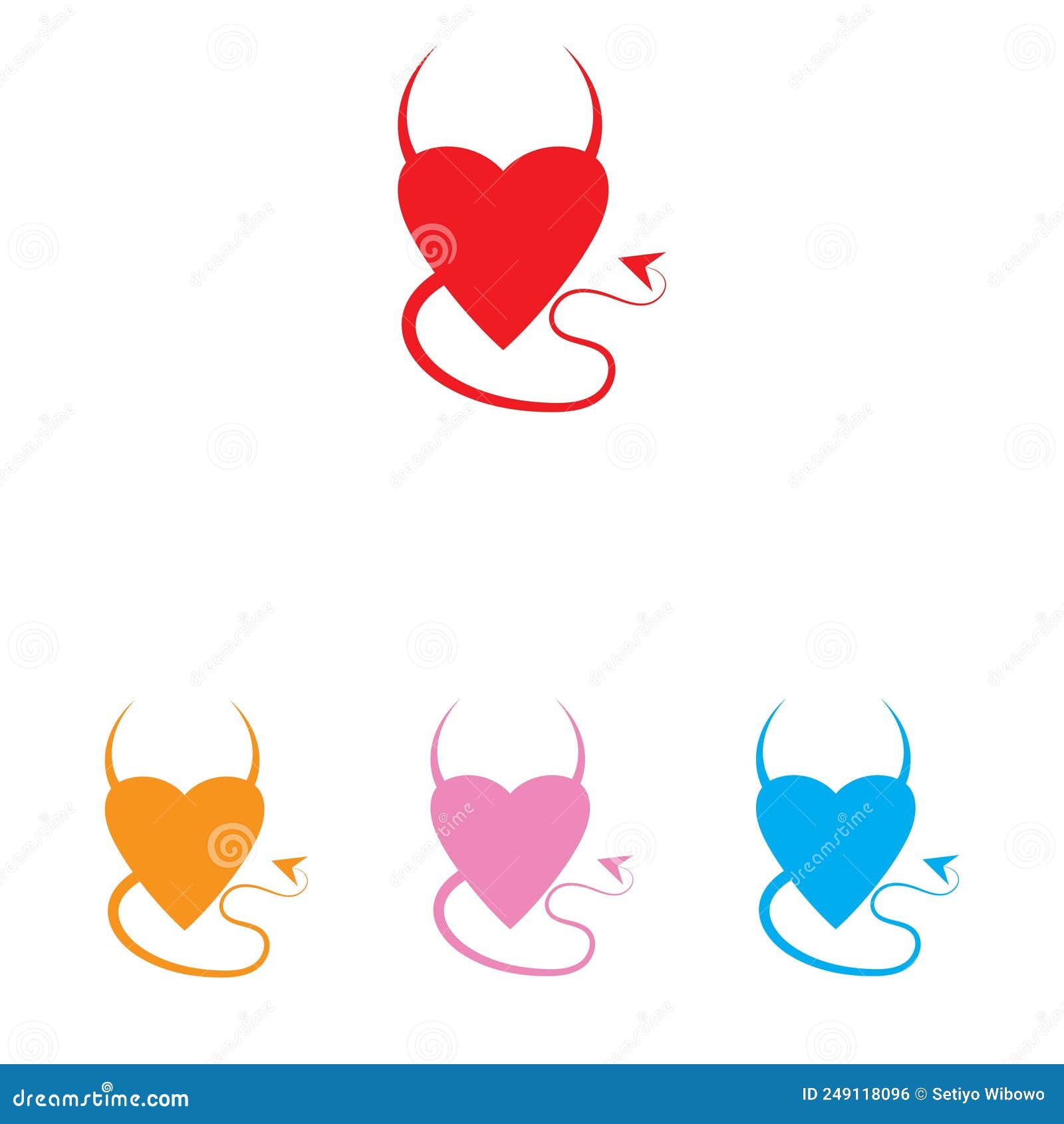 Heart Devil Logo Vector Template Stock Vector - Illustration of devil ...