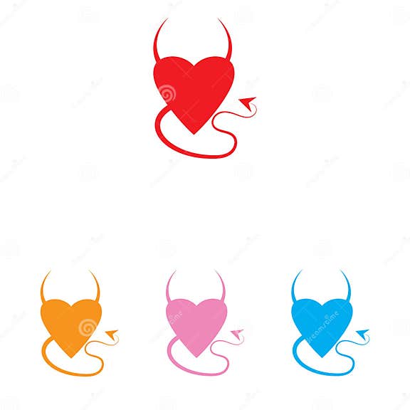 Heart Devil Logo Vector Template Stock Vector - Illustration of devil ...