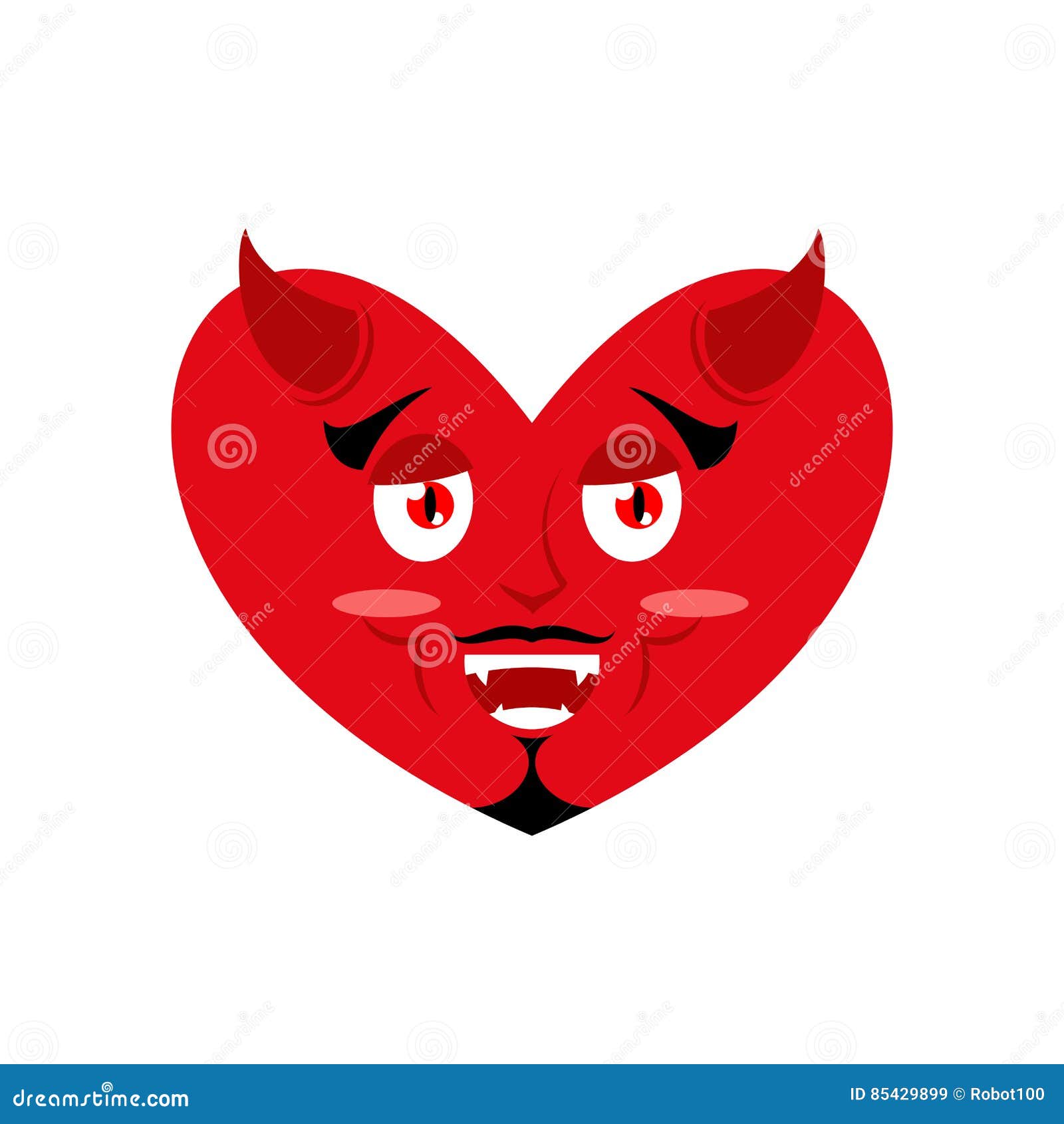 Heart of Devil. Red Demon Love Stock Vector - Illustration of demonic ...