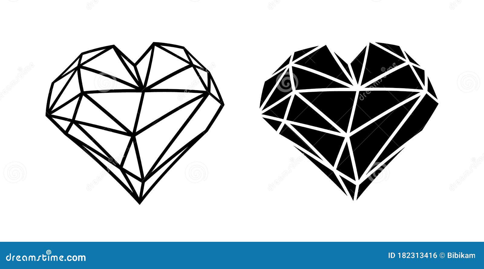 Heart Diamond Icon, Geometric Style Vector Stock Vector - Illustration ...