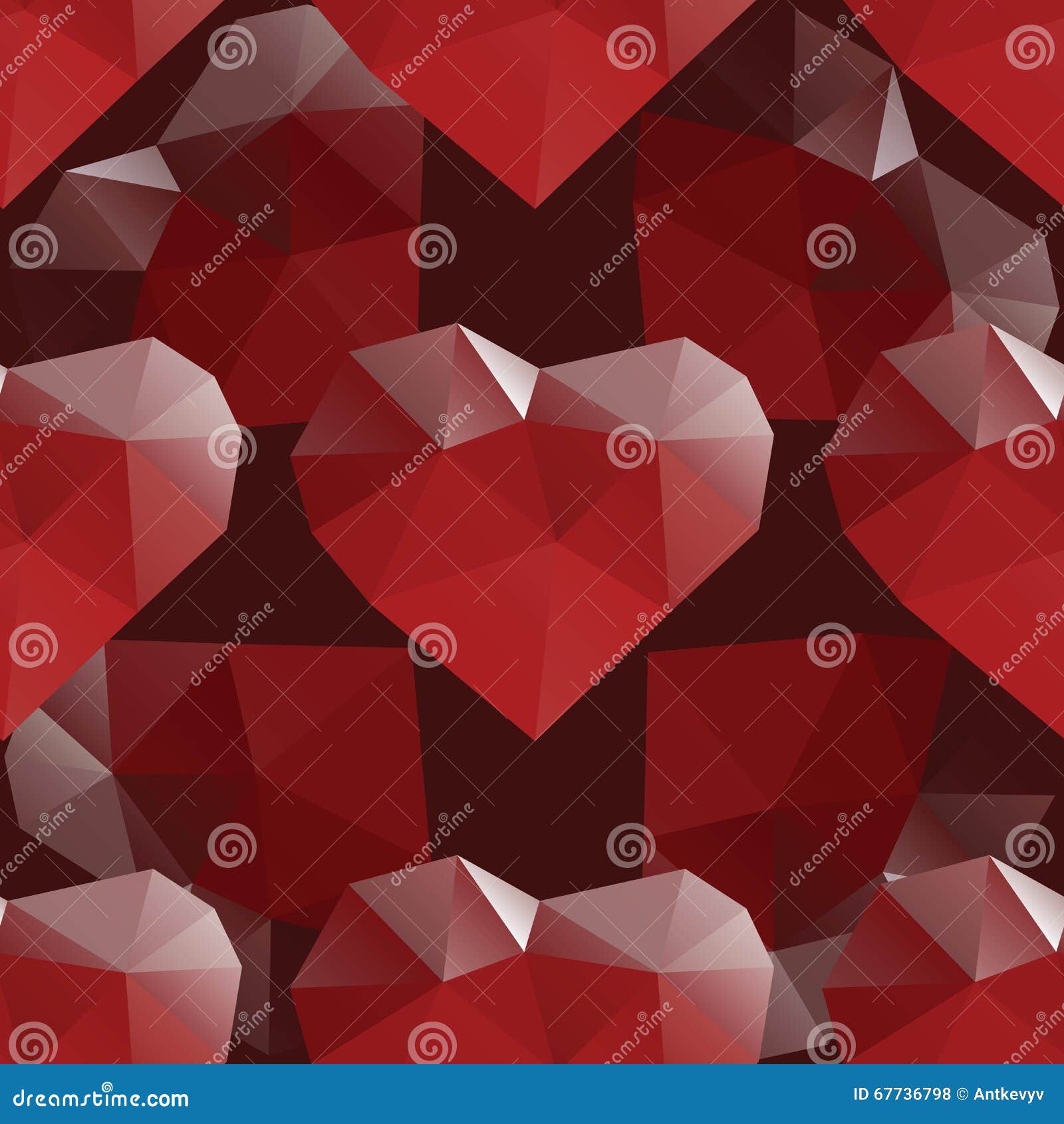 Heart Diamond Seamless Pattern Stock Vector - Illustration of ...