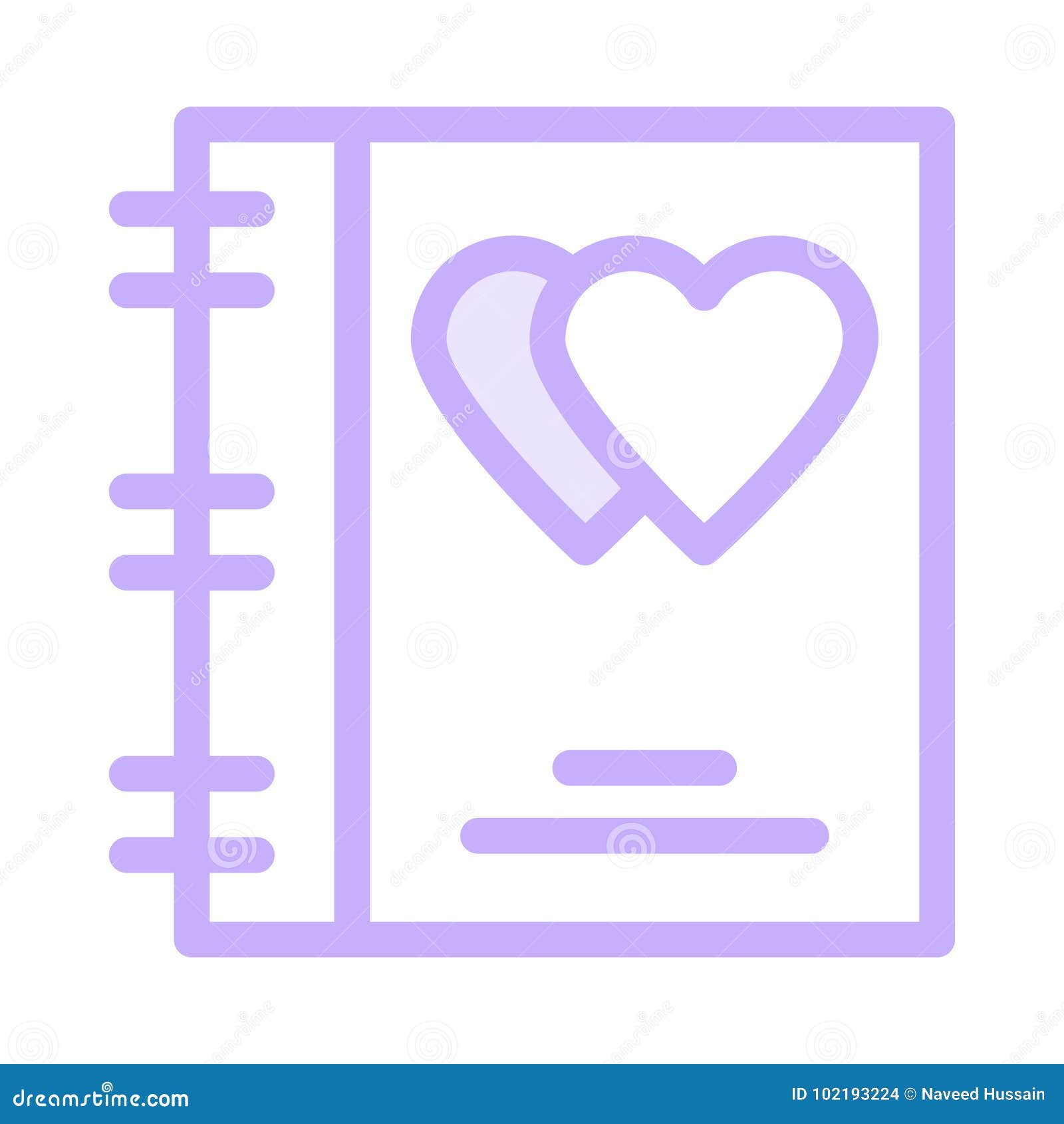 HEART DIARY icon stock vector. Illustration of agenda - 102193224