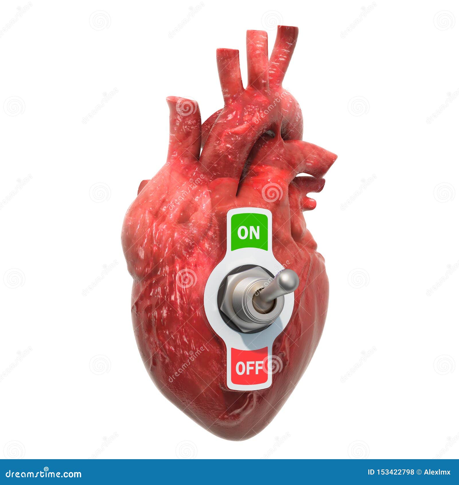Heart Disease Concept. Human Heart with Toggle Switch Stock ...