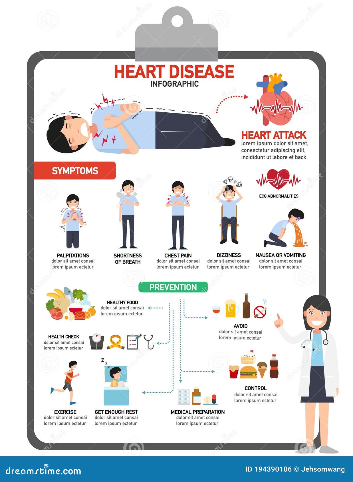 Heart Disease Infographic Stock Vector Illustration Of Medical 194390106