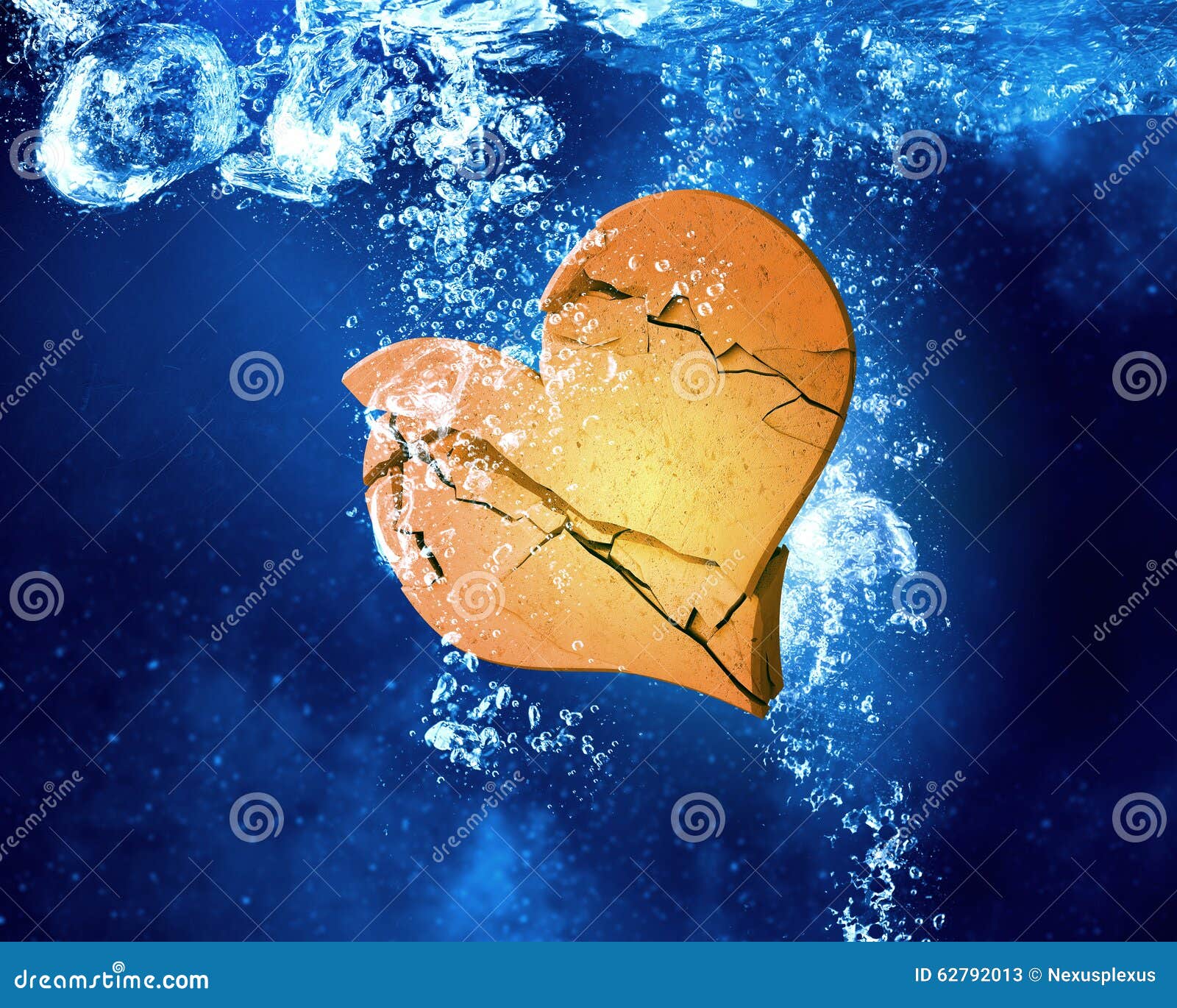 Heart dissolve under water stock illustration. Illustration of sign ...