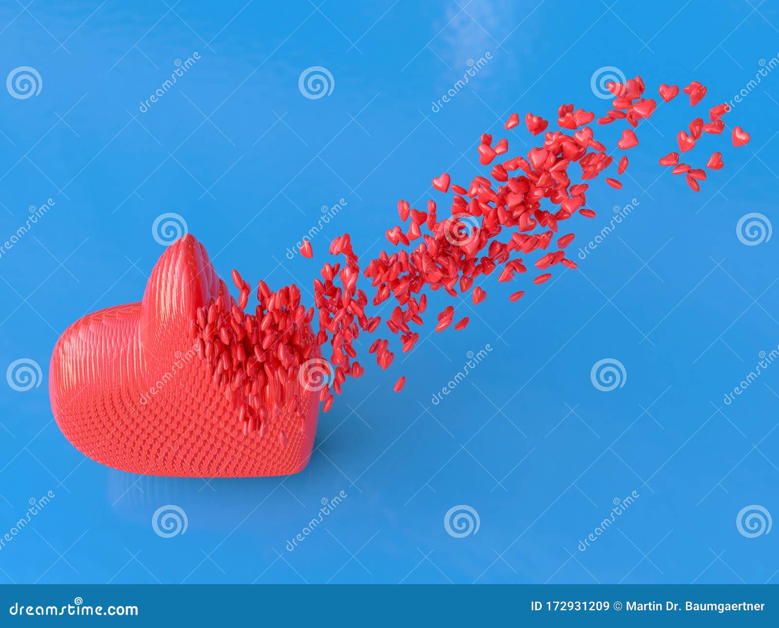Heart Dissolving into Small Hearts Stock Illustration - Illustration of ...