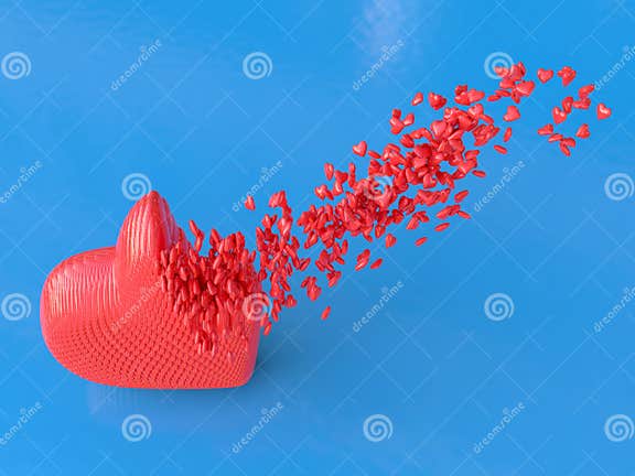 Heart Dissolving into Small Hearts Stock Illustration - Illustration of ...