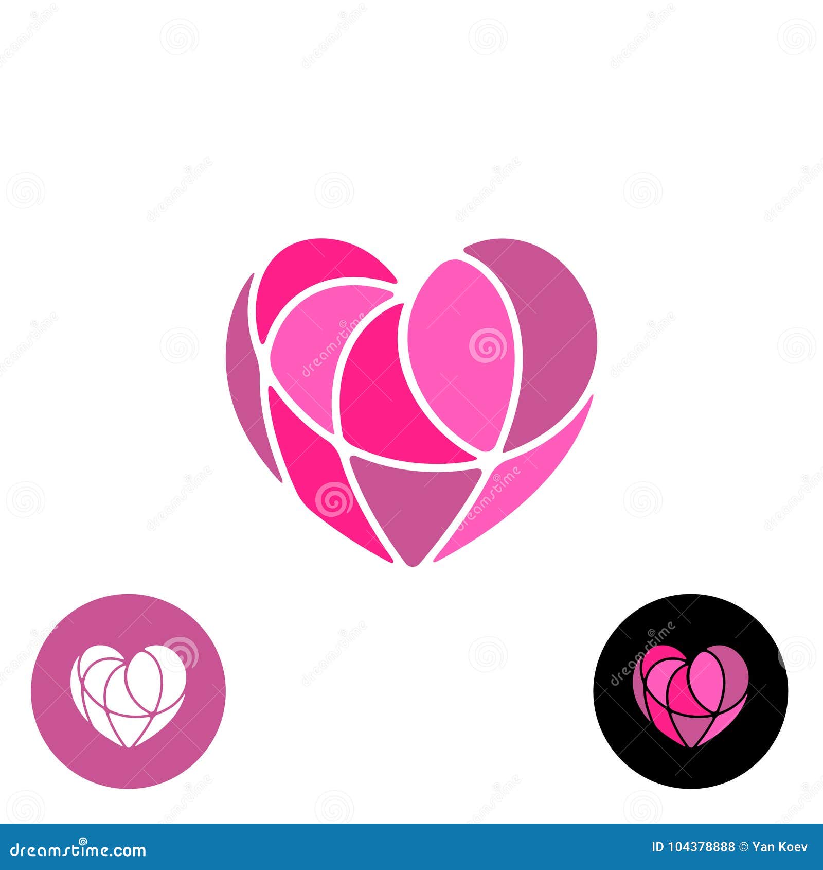 Heart Divided With Thin Wires Elegant Logo Vector Illustration ...