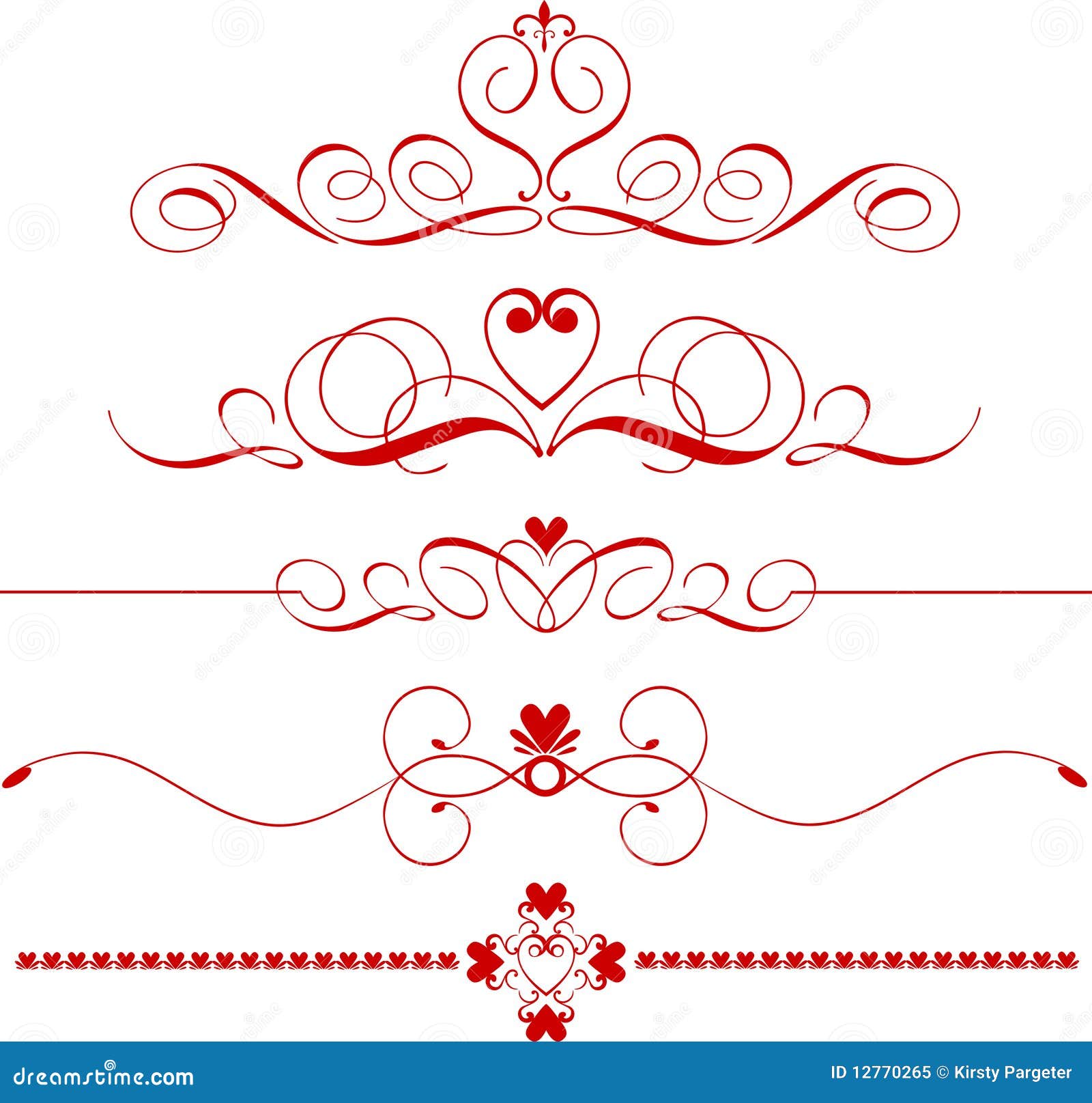 Heart dividers stock vector. Illustration of floral, border - 12770265