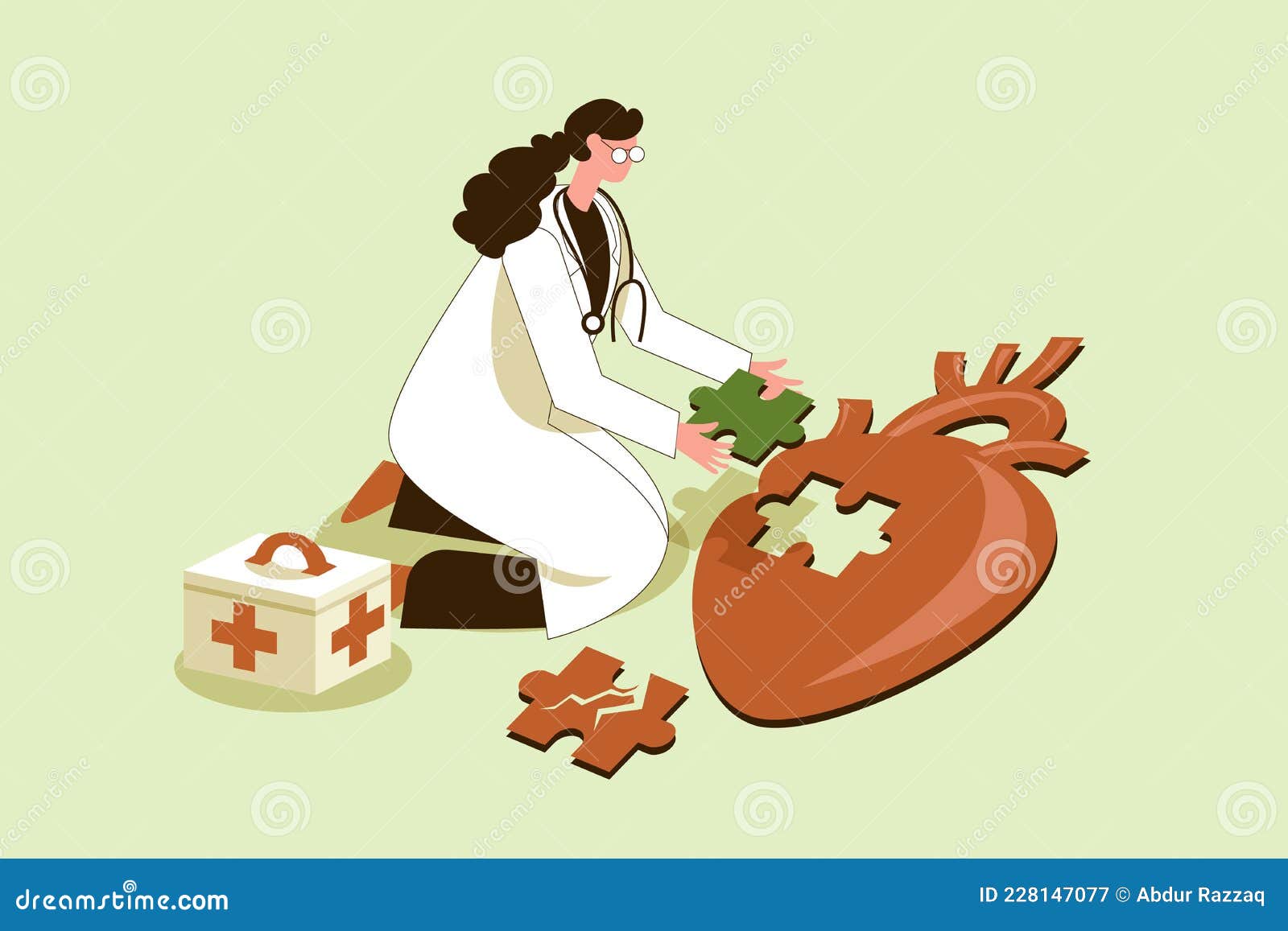 Heart Doctor Illustration Concept Vector Stock Illustration ...