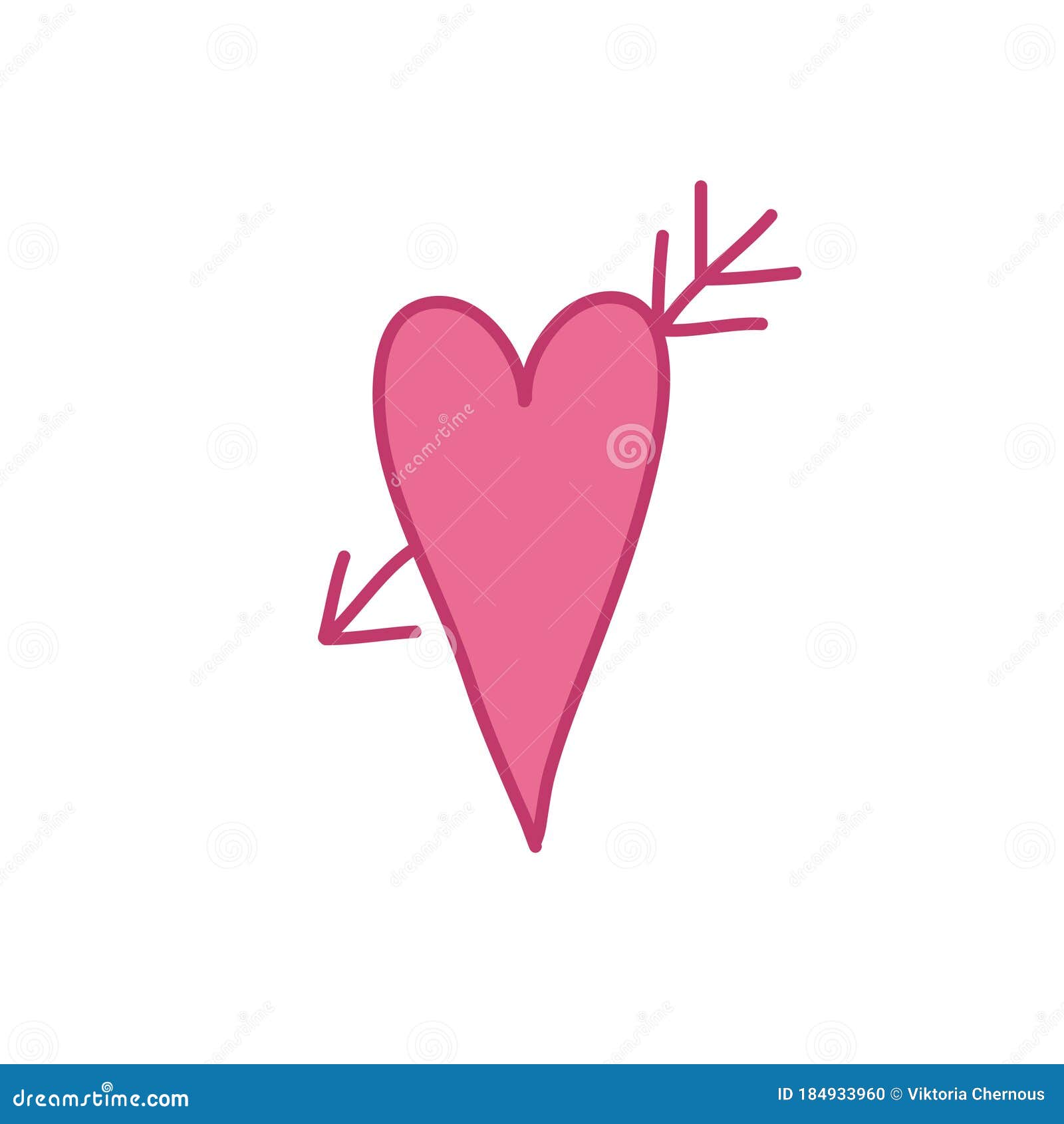 Heart Doodle Icon, Vector Illustration Stock Illustration ...