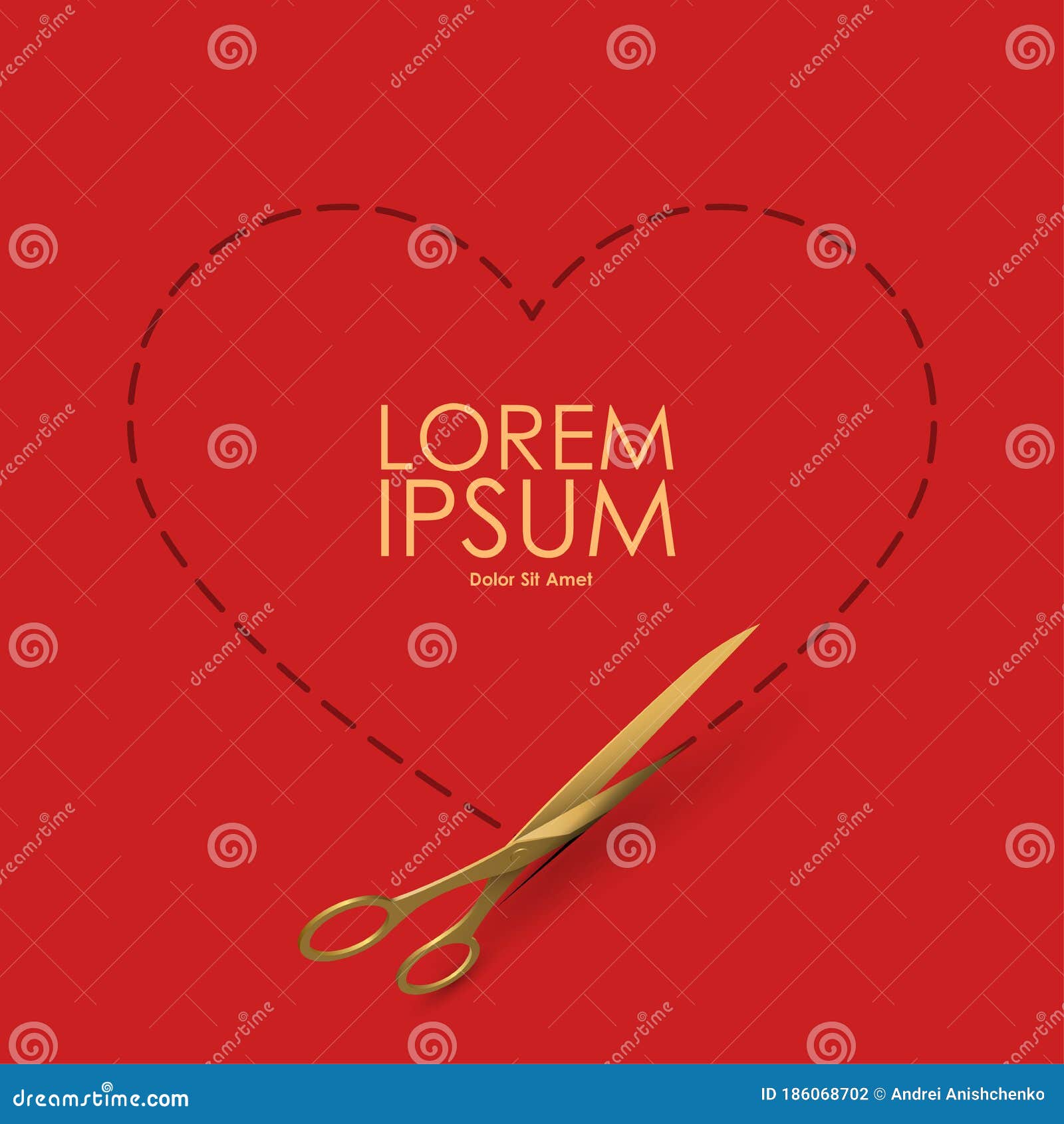 Heart Scissors Half Vector Illustration | CartoonDealer.com #32183008