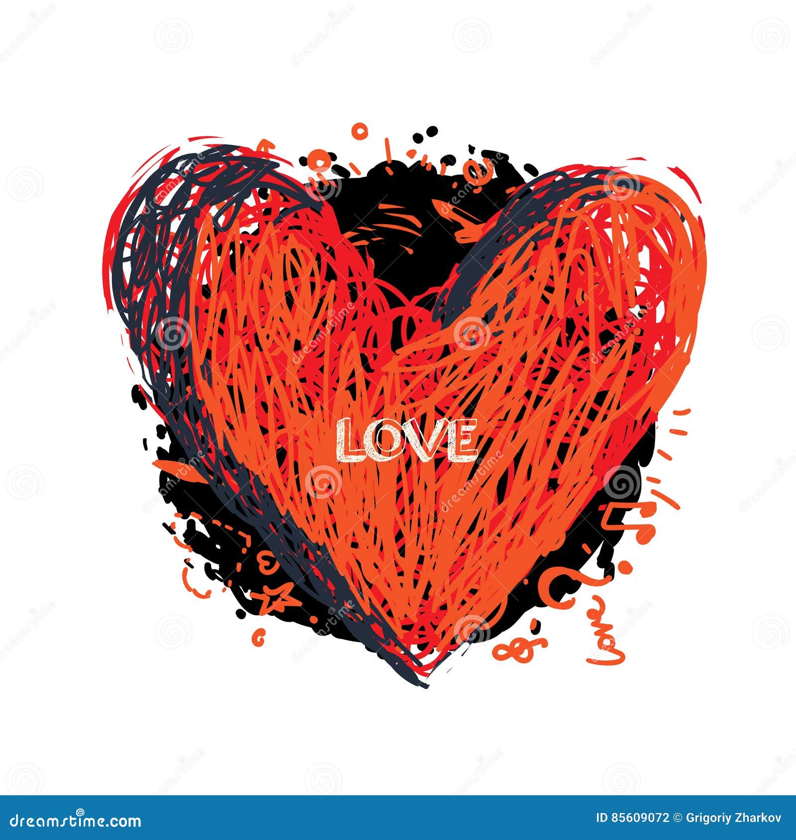 Heart drawing stock illustration. Illustration of collection - 85609072